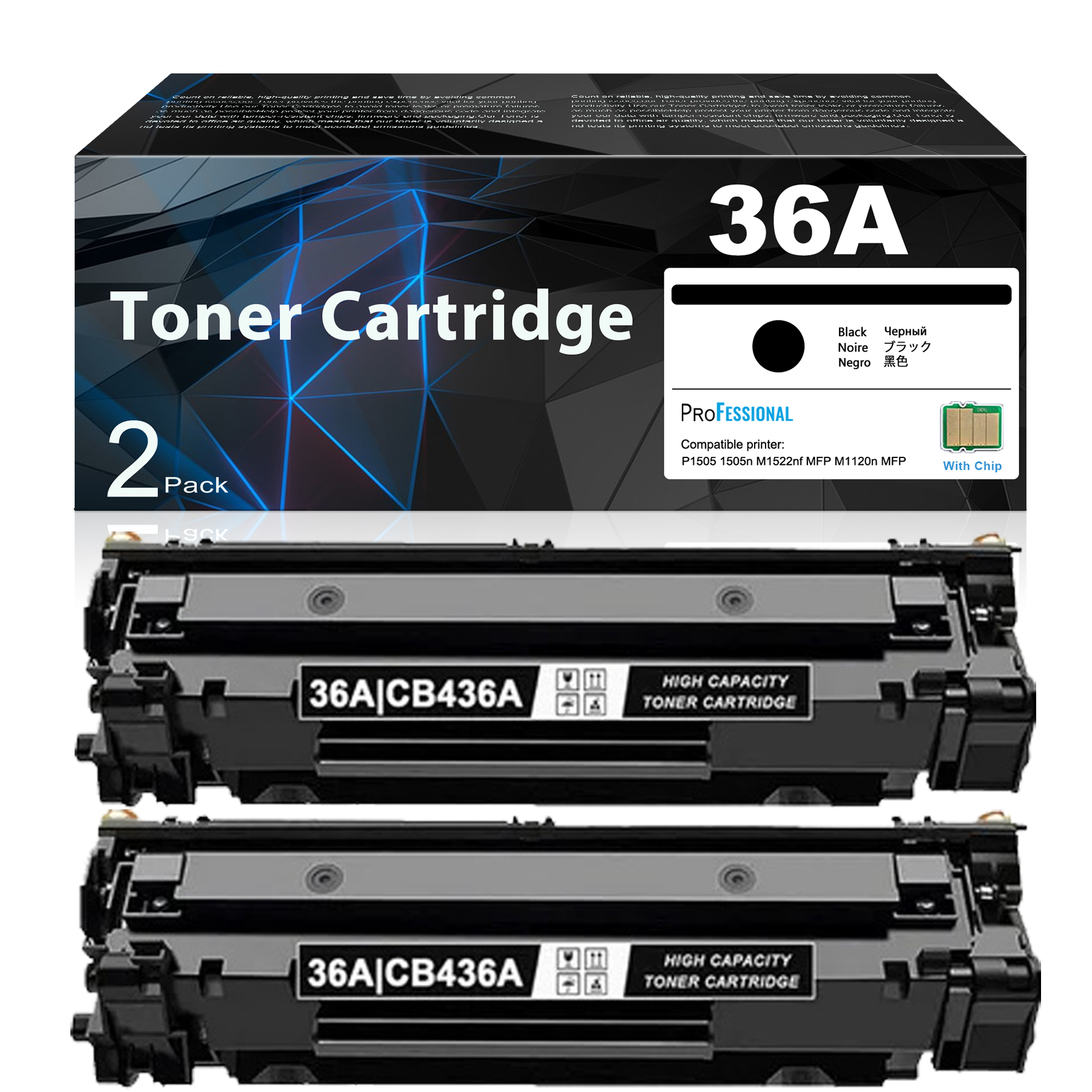 36A CB436A High Yield Toner Cartridge Replacement for HP P1505 1505n ...