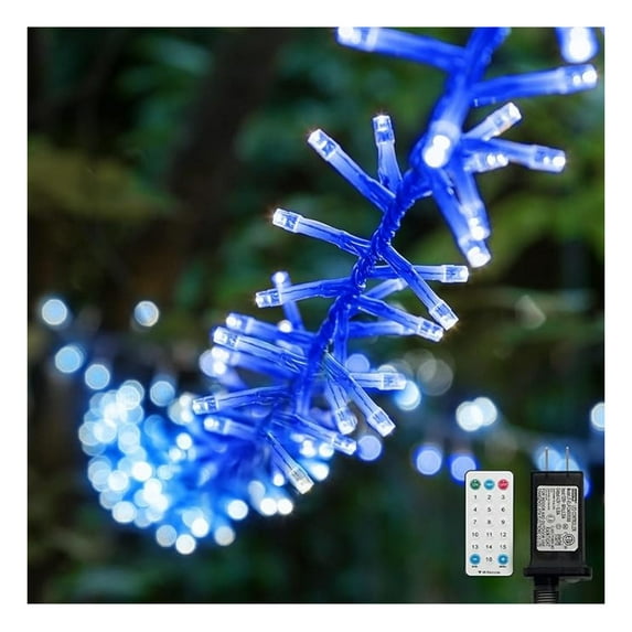 36FT 500 LED Christmas Cluster Lights Blue - Indoor/Outdoor Xmas String ...