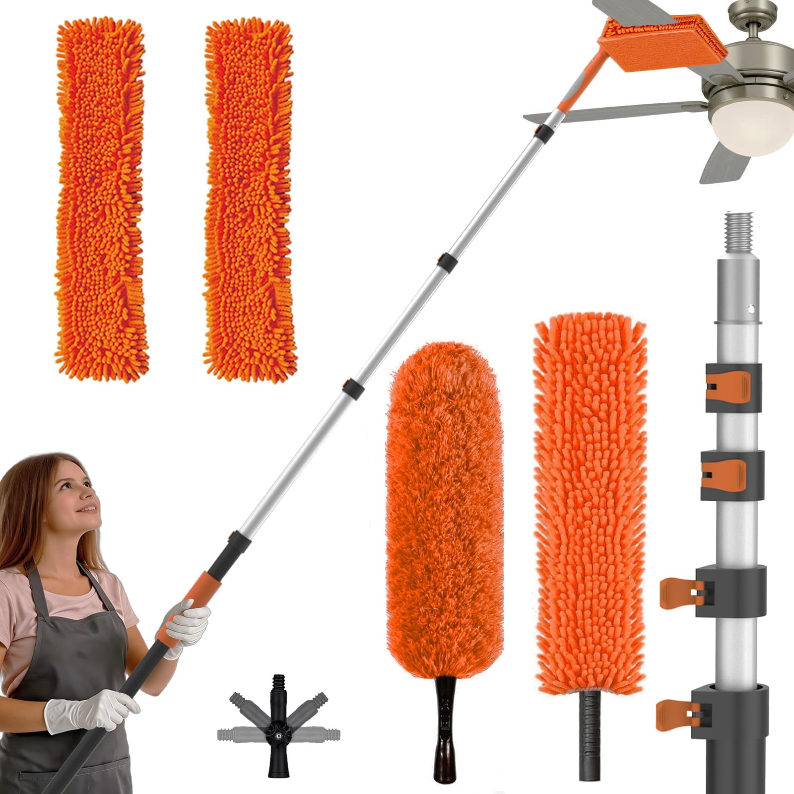 36FT Reach Ceiling Fan Cleaner Duster, Ceiling Fan Blade Cleaner with ...