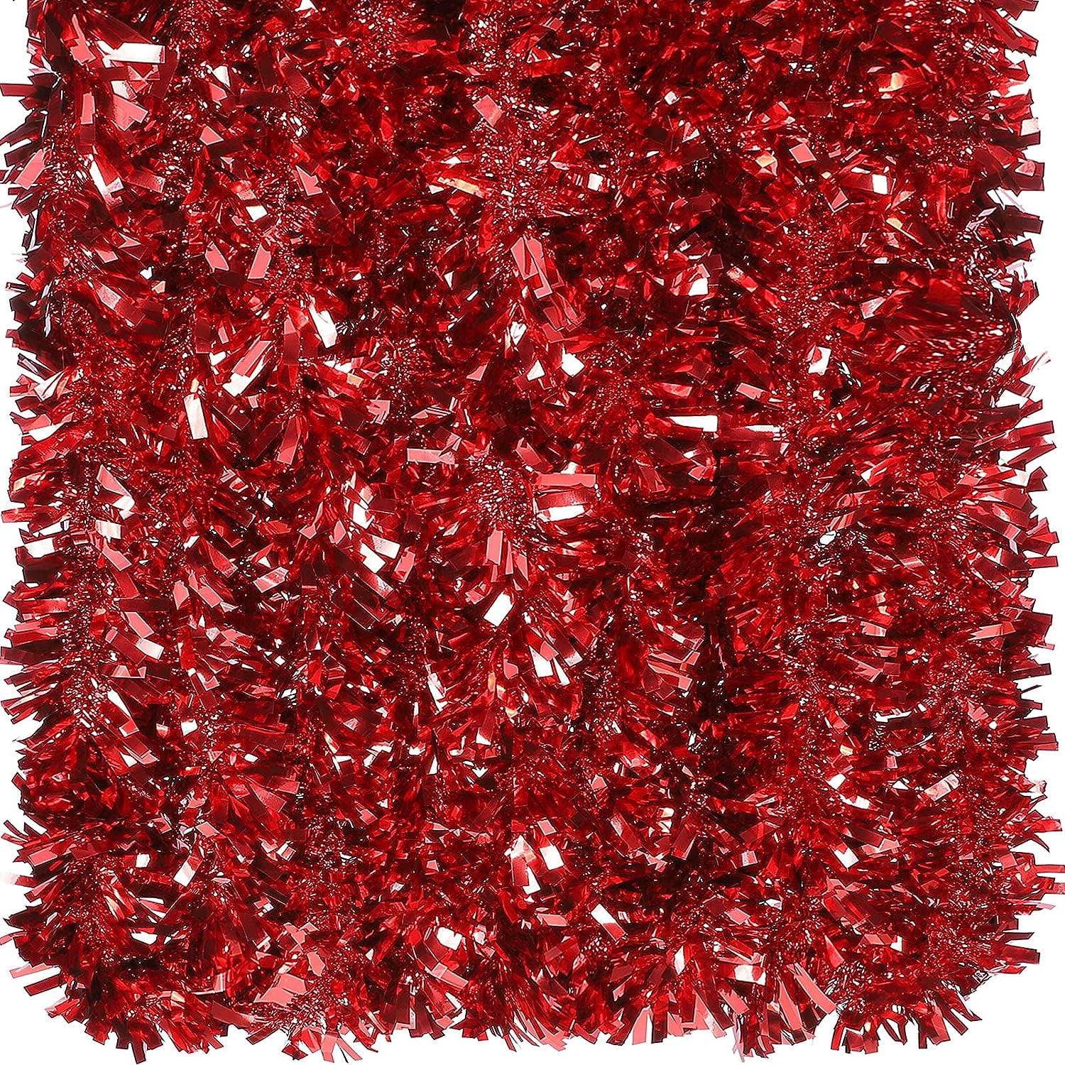 Walmart 36Ft Shiny Sparkle Red Tinsel Garland, Christmas Tree and ...