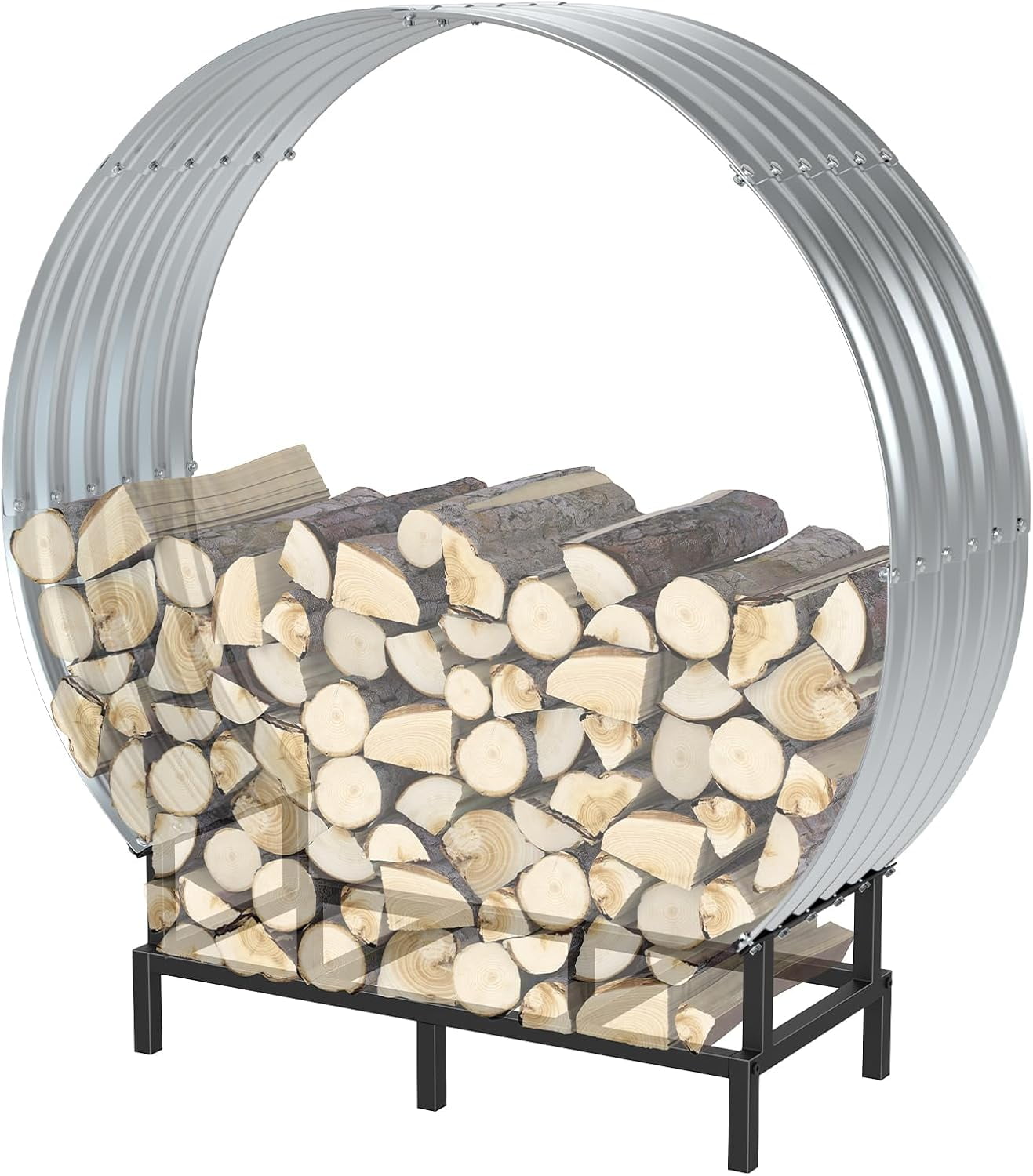 36IN Heavy Duty Firewood Holder with Cover & Rustproof Cover Shed ...