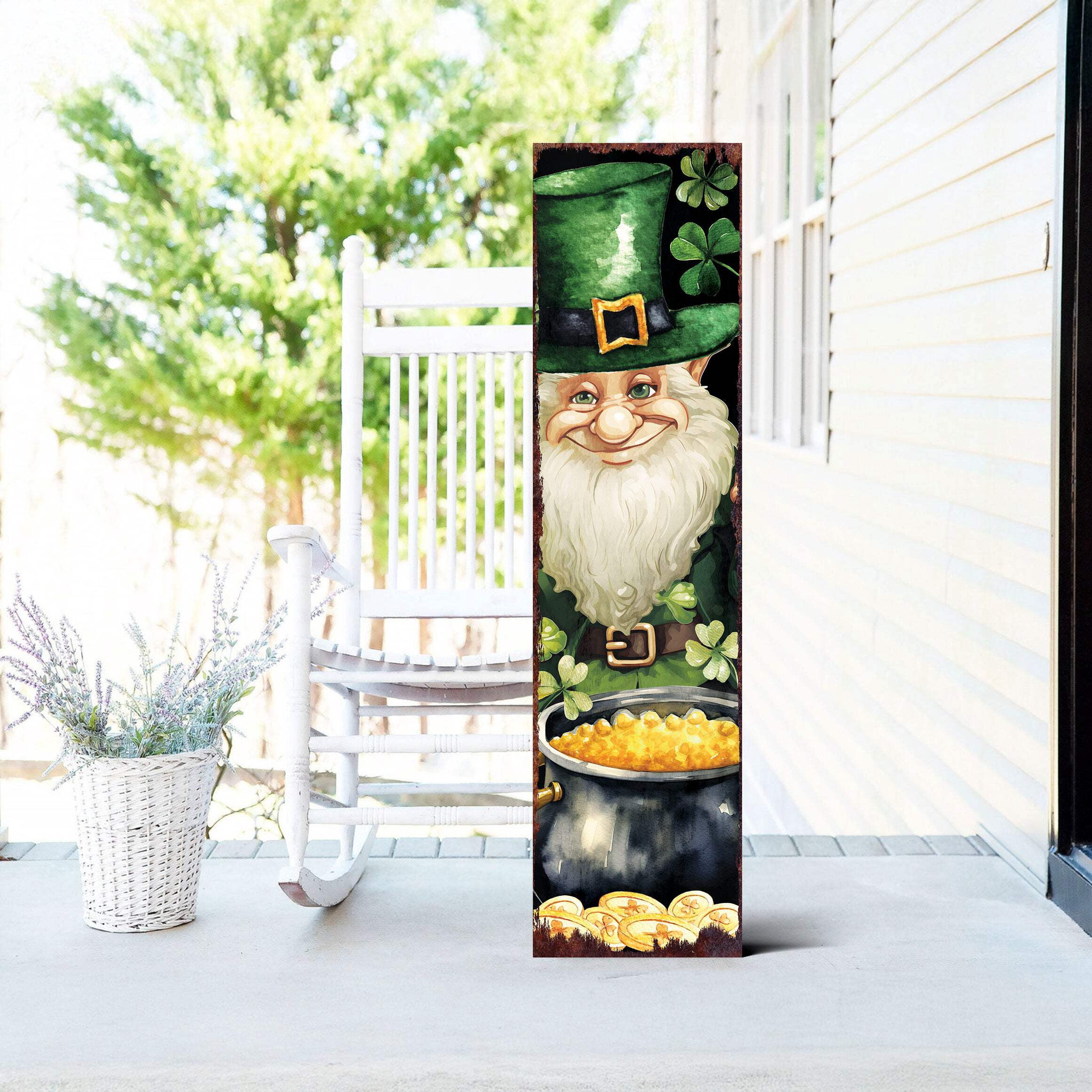 36IN Rustic Modern Farmhouse Entryway St.Patrick's Day Gnome Welcome ...