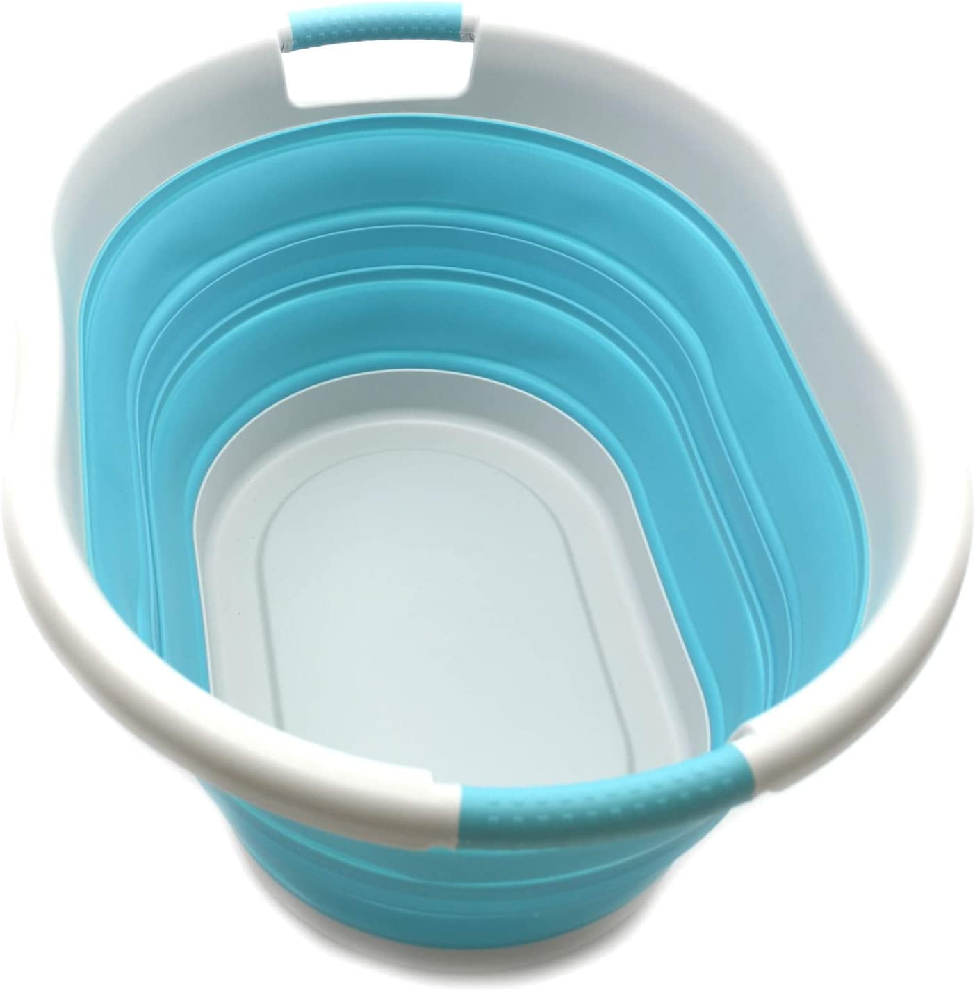 36L (9.5 gallon) Collapsible Plastic Laundry Basket - Oval Tub/Basket ...