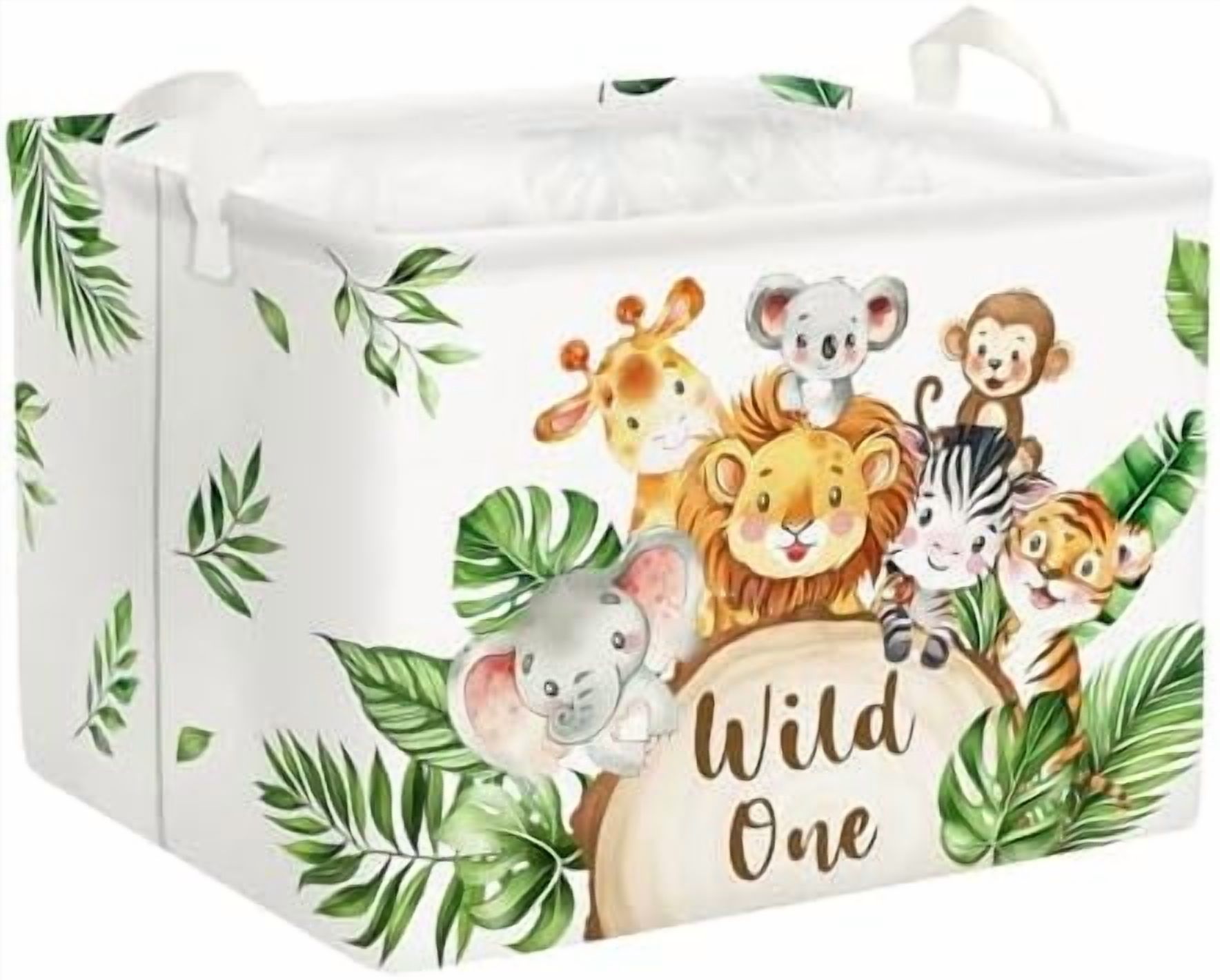 36L Large Safari Animals Elephant Shelf Basket Lion Rectangle ...