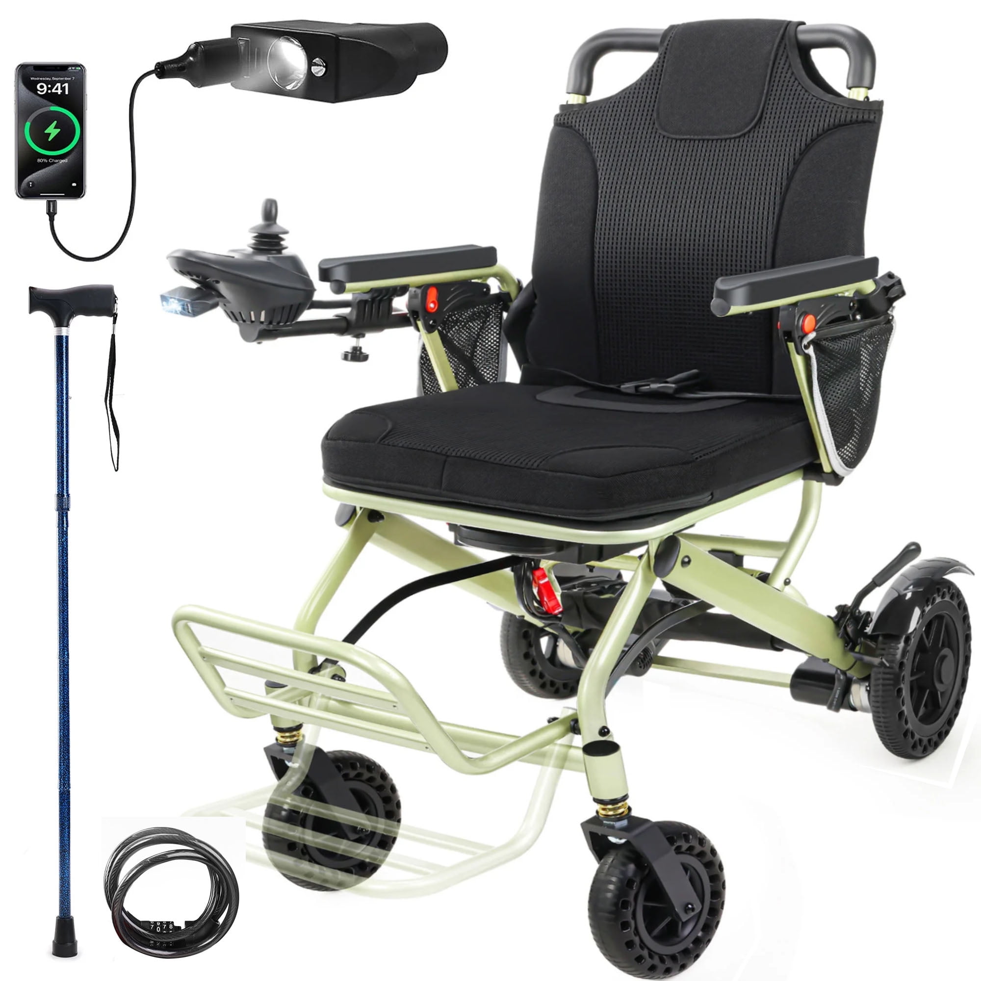 Nguyen Quach 36lb 15mi Electric Wheelchair for Adults Lightweight ...