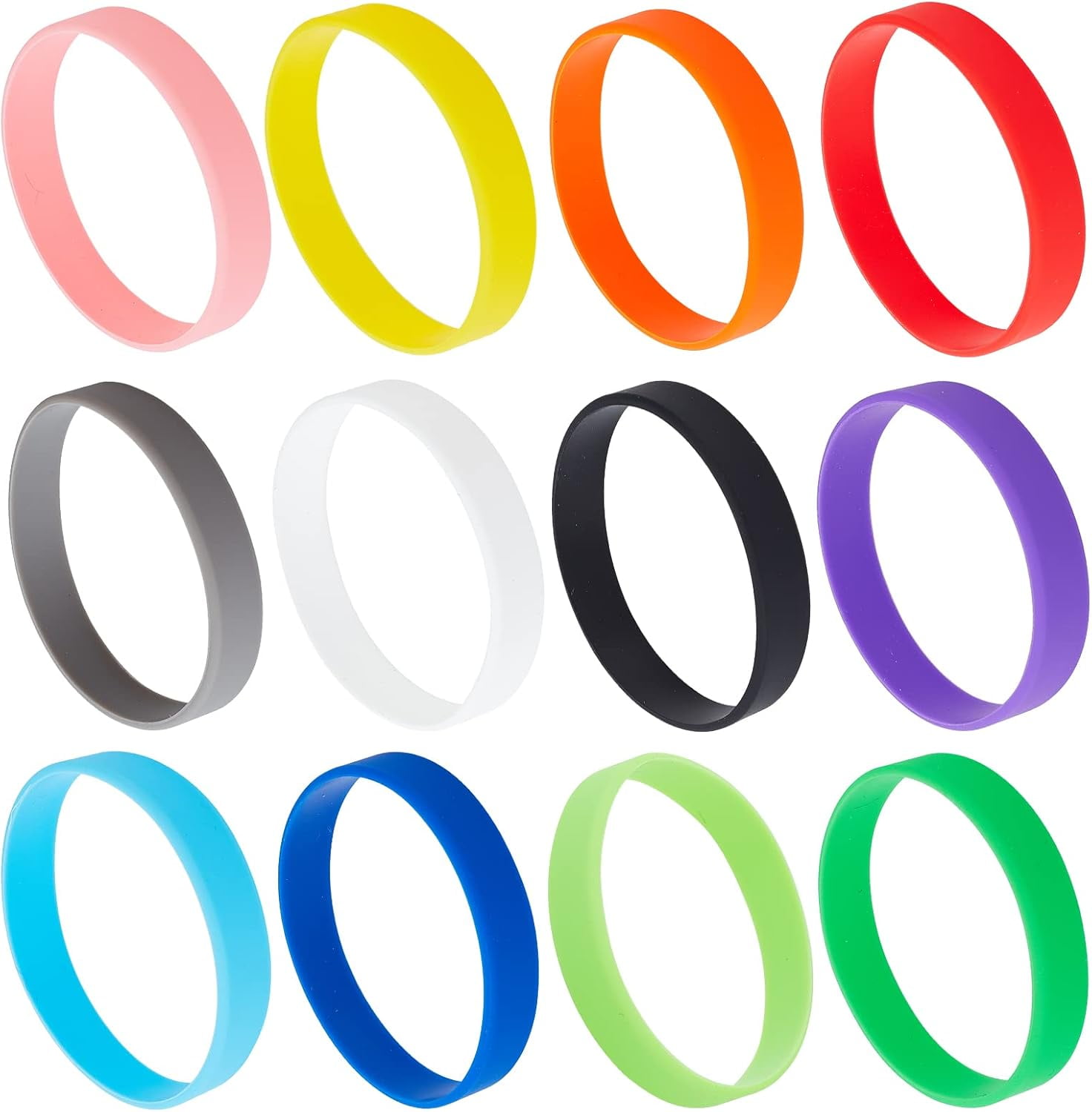 36PCS 12 Colors Mini Silicone Rubber 2-1/2 inch Elastic Rubber Wrapping ...