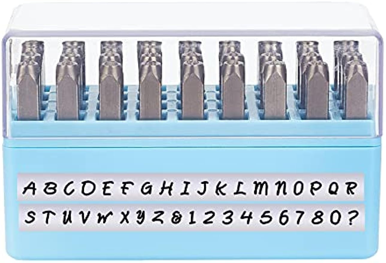 36PCS 3mm Letter and Number Metal Stamp Uppercase Punch Metal Stamp Set ...