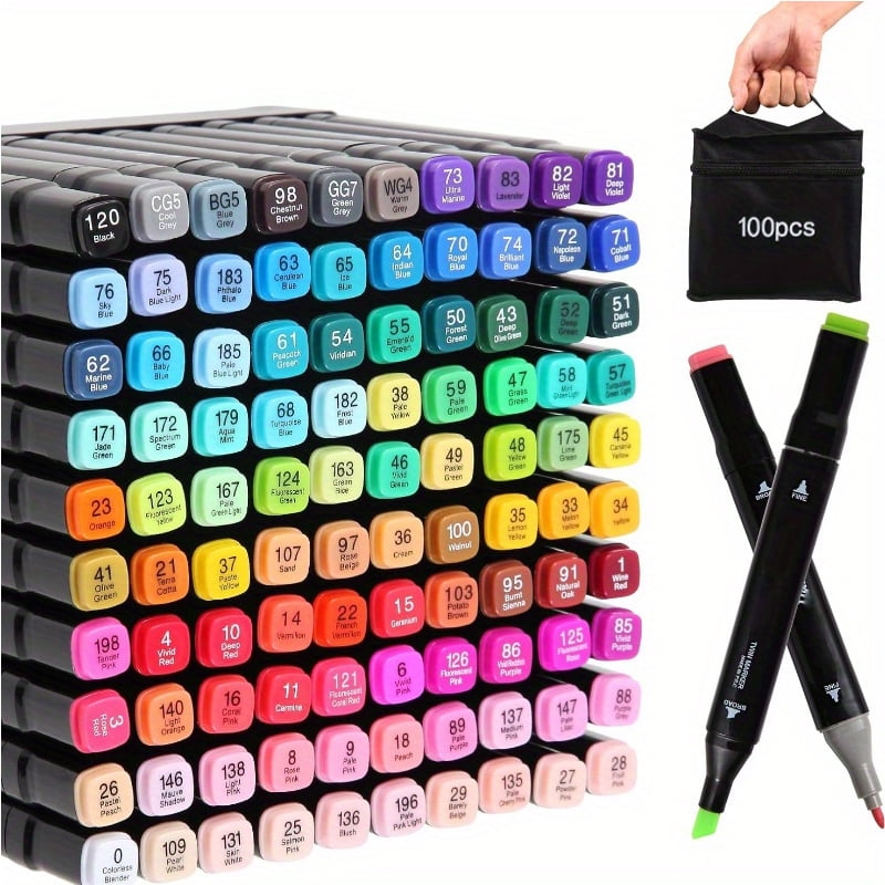 36PCS 48PCS 60PCS 100PCS 120PCS Colors Alcohol Brush Ink Markers,Dual ...