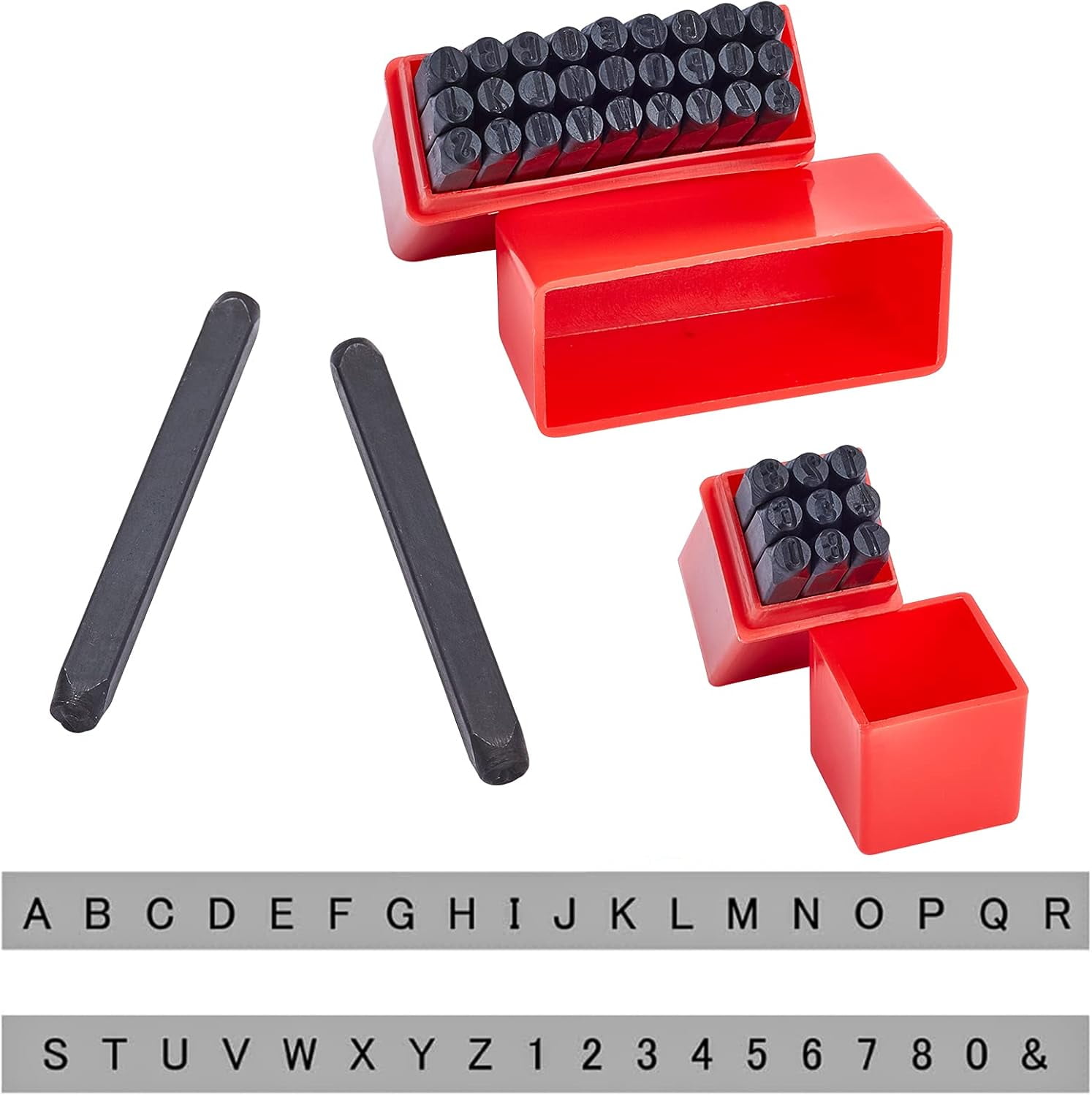 36PCS 4mm Number and Letter Stamp Set Black Carbon Steel Punch Set ...
