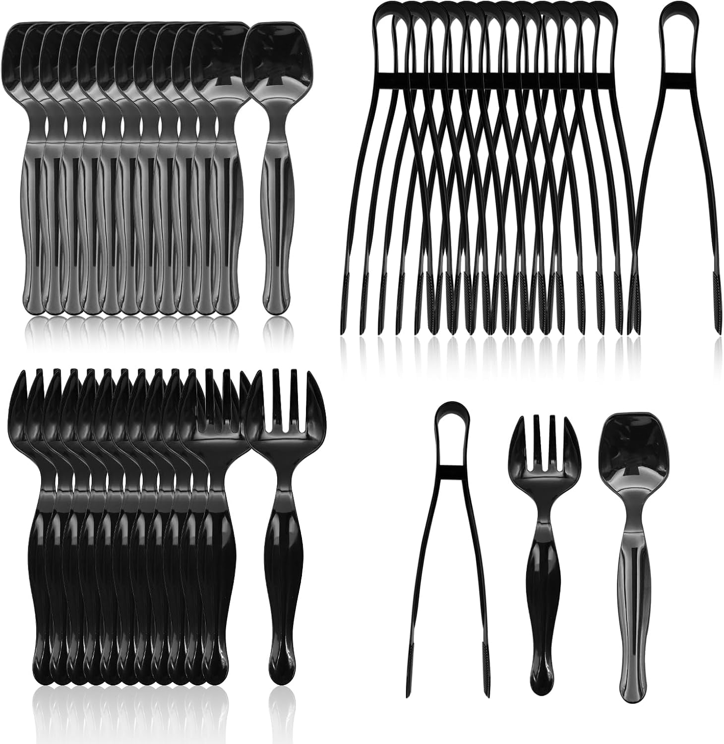 36PCS 9'' Plastic Serving Utensils Set Large Disposable Serving Spoons ...