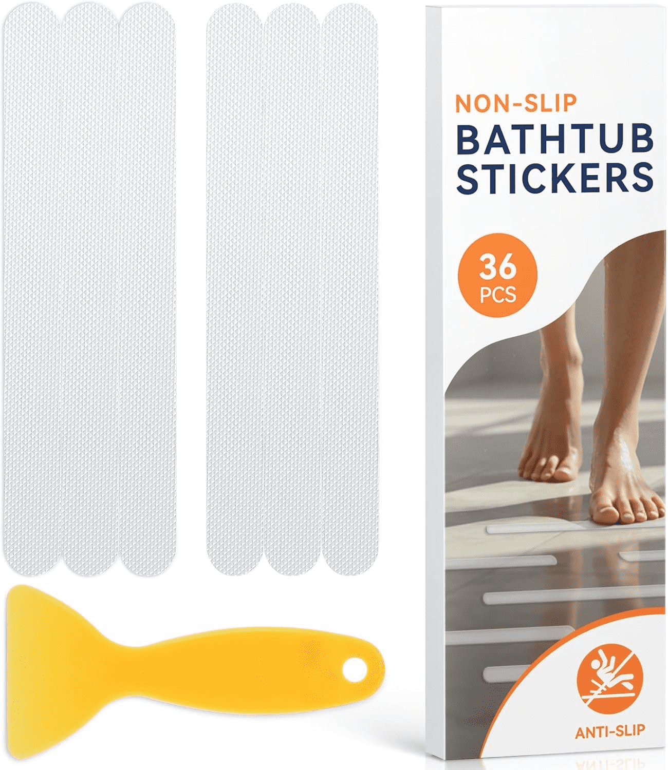36PCS Bathtub Non Slip Stickers, Anti-Slip Shower Strips with Strong ...