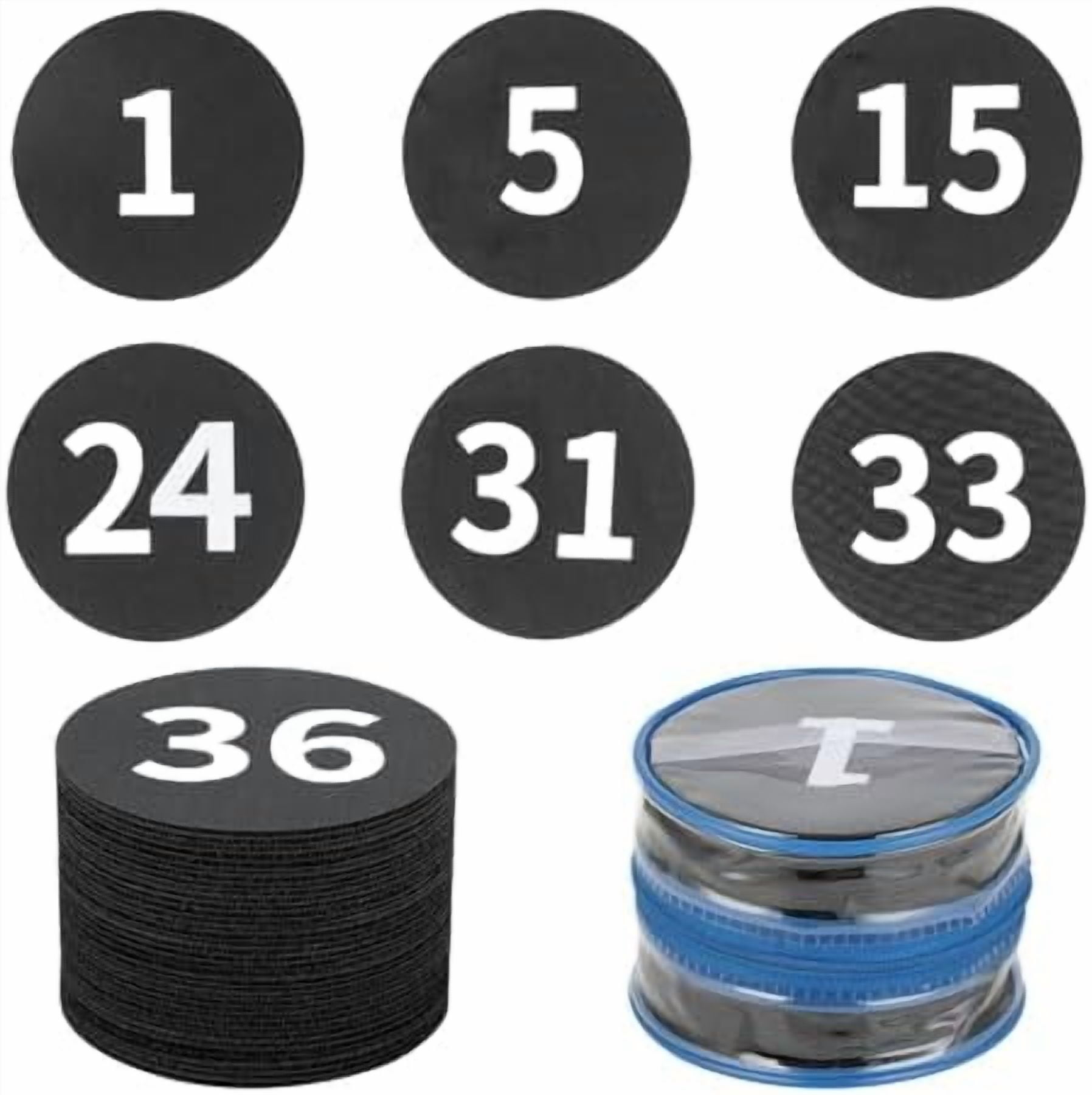 36PCS Black Carpet Spots Marker with Numbers 1-36, Classroom ...