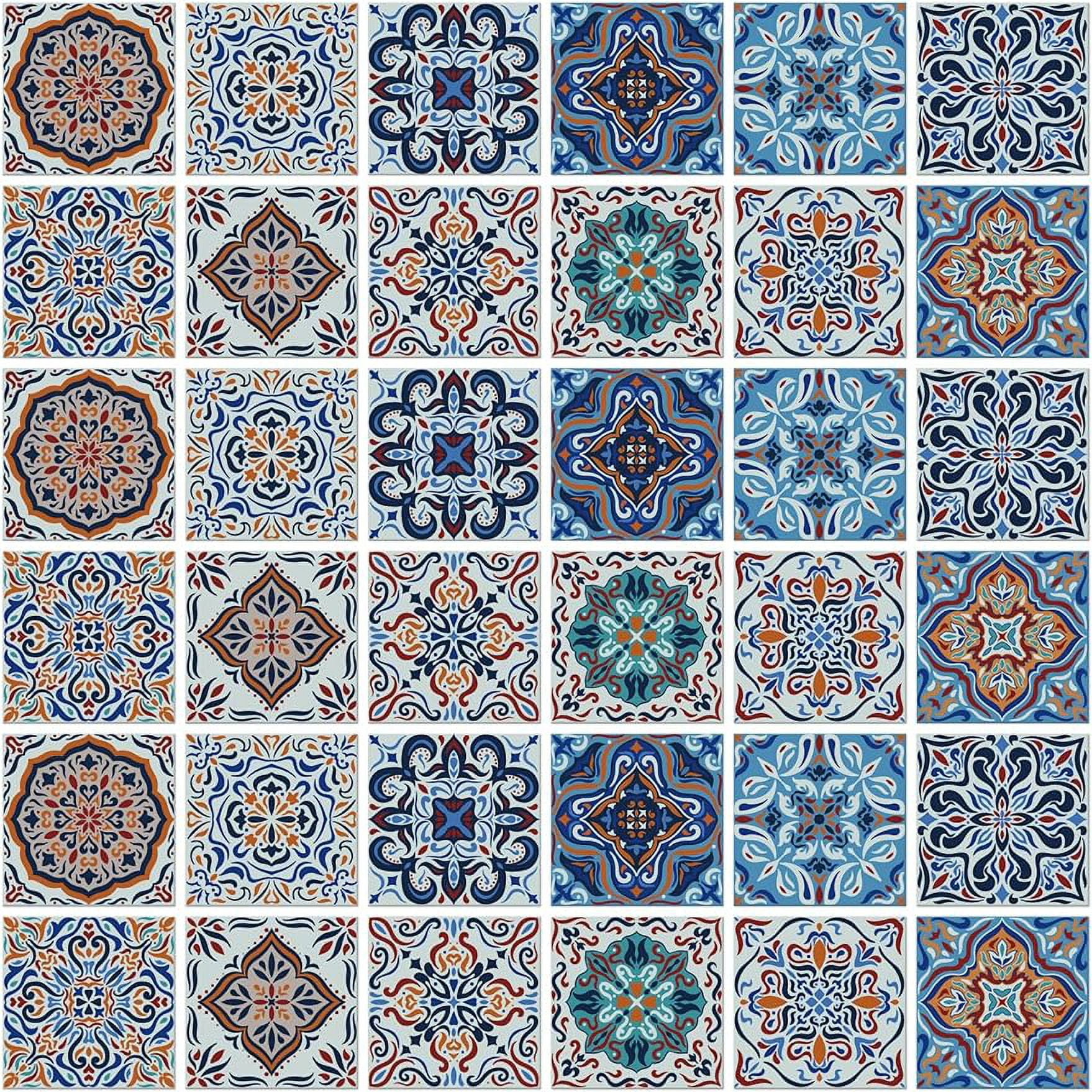 36PCS Bohemia Peel and Stick Tile Stickers 4x4 inch Wall Stickers ...