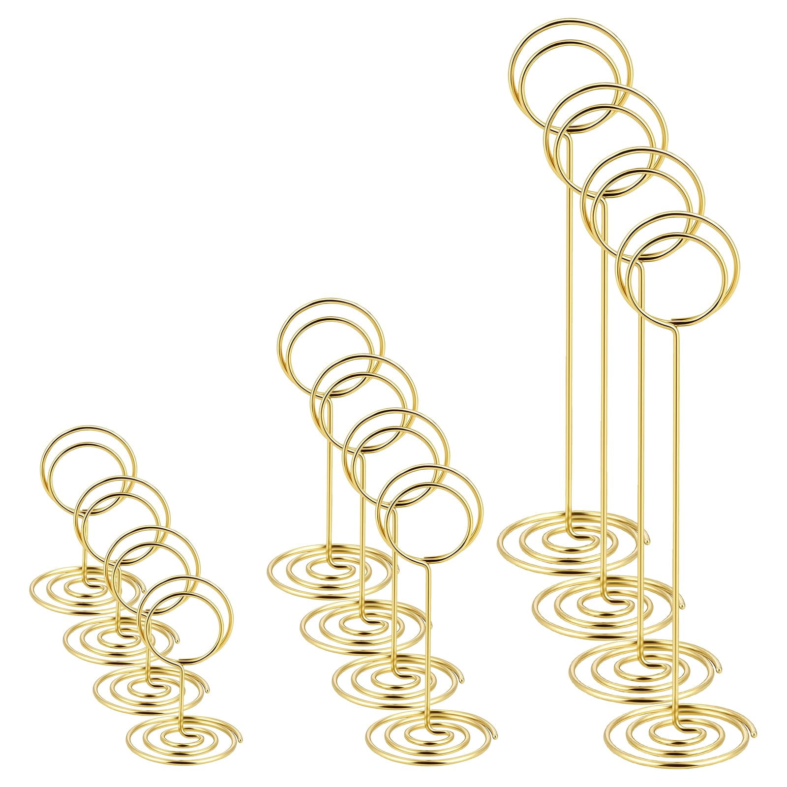 36PCS Brass Table Number Holders 3 Size Wire Picture Sign Stand Name ...