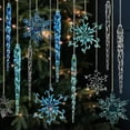 36PCS Clear Snowflake & Icicle Ornaments, Acrylic Christmas Tree ...