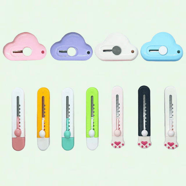 11PCS Cute Box Cutter Retractable Mini Utility Knife Key Knife ...