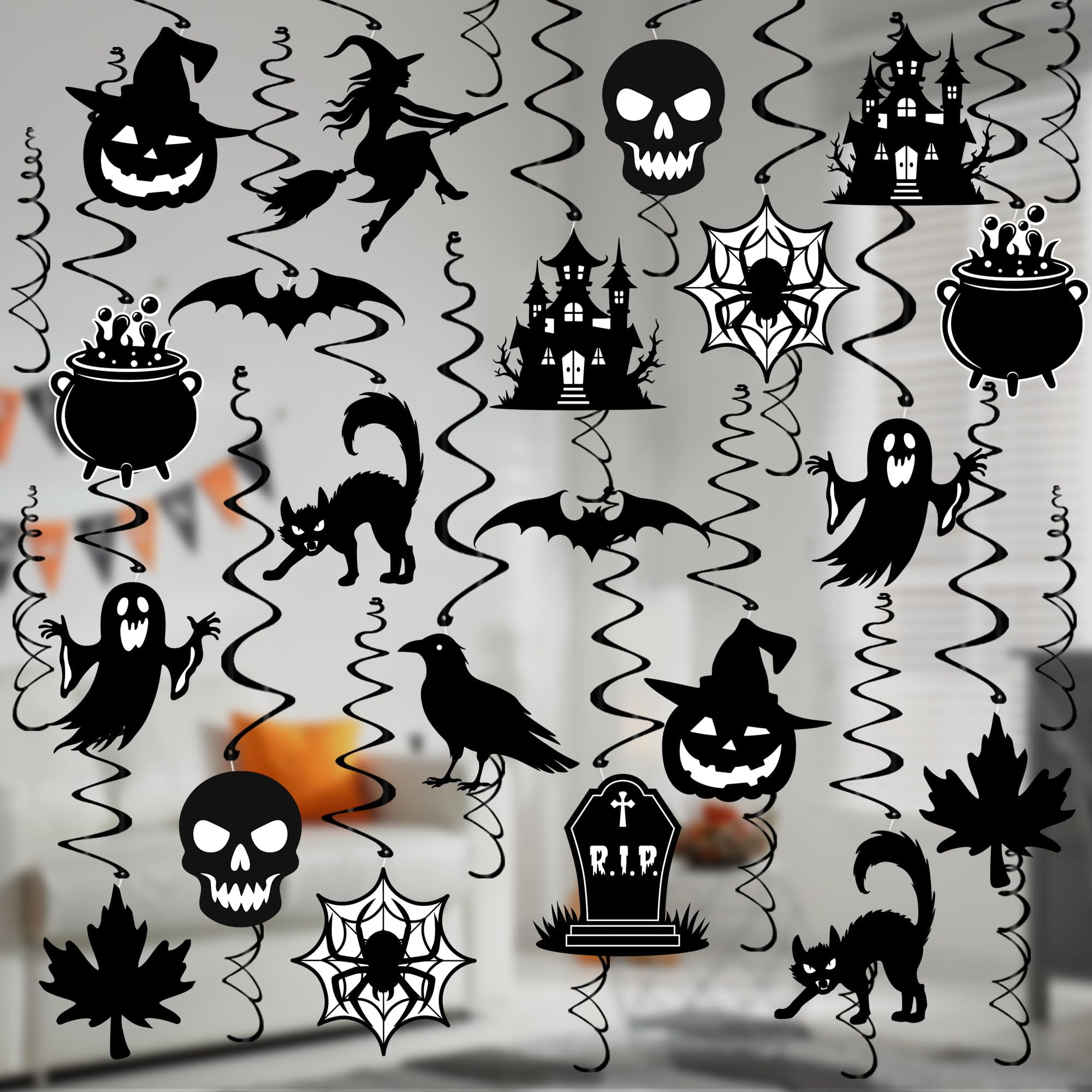 36PCS Halloween Decorations Hanging Swirls - AIS1 NO DIY - Halloween ...