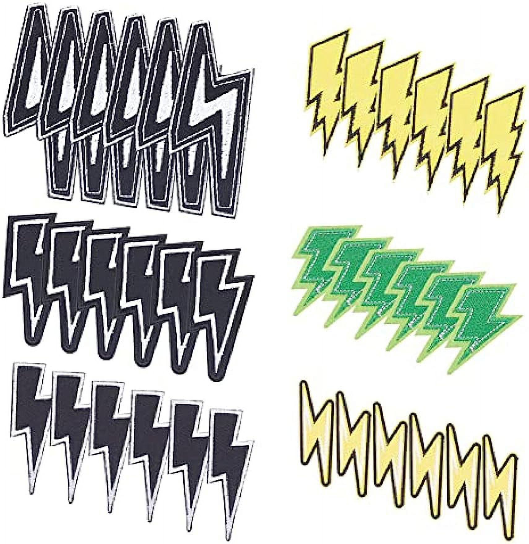 36PCS Lightning Iron On Patch 6 Style Sew On Appliques Yellow Black ...