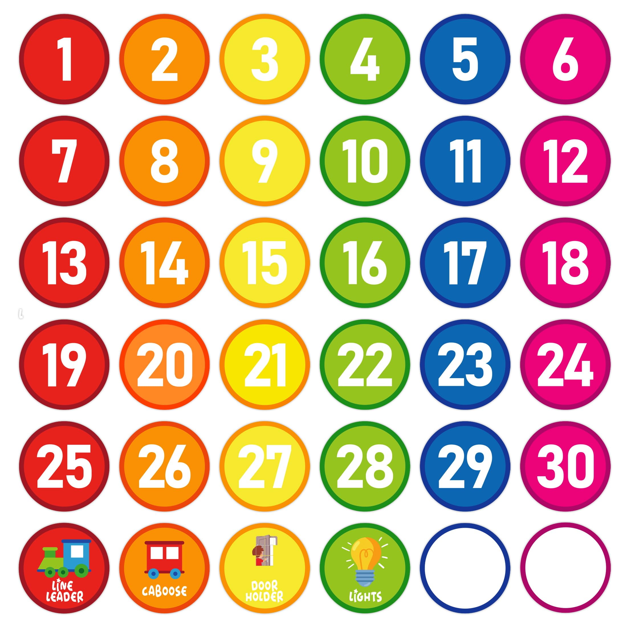 36PCS Line Up Spots for Classroom Floor, Self-Adhesive 2.4" Colored ...