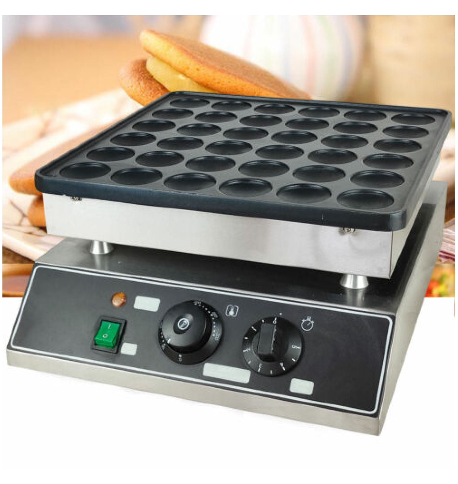 36PCS Mini Dutch Pancake Maker Machine,Non-Stick Electric Waffle Baker ...