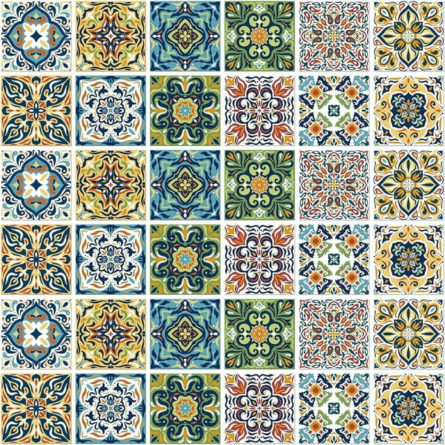 36PCS Morocco Peel and Stick Tile Stickers 4x4 inch Wall Stickers ...