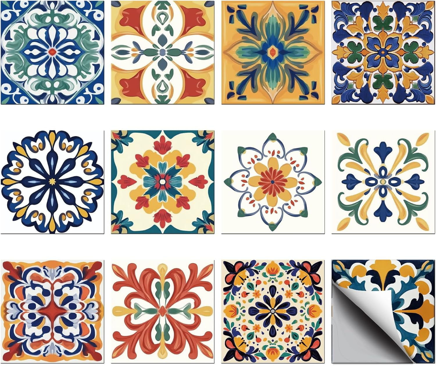 36PCS Mosaic Style Peel and Stick Tile Stickers Bohemia Mediterranean ...
