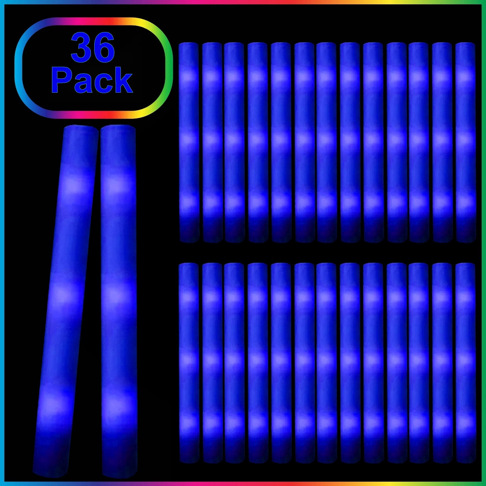 Micrency Blue 36-Piece Light Sticks,Glow Light Sticks Party Supplies ...