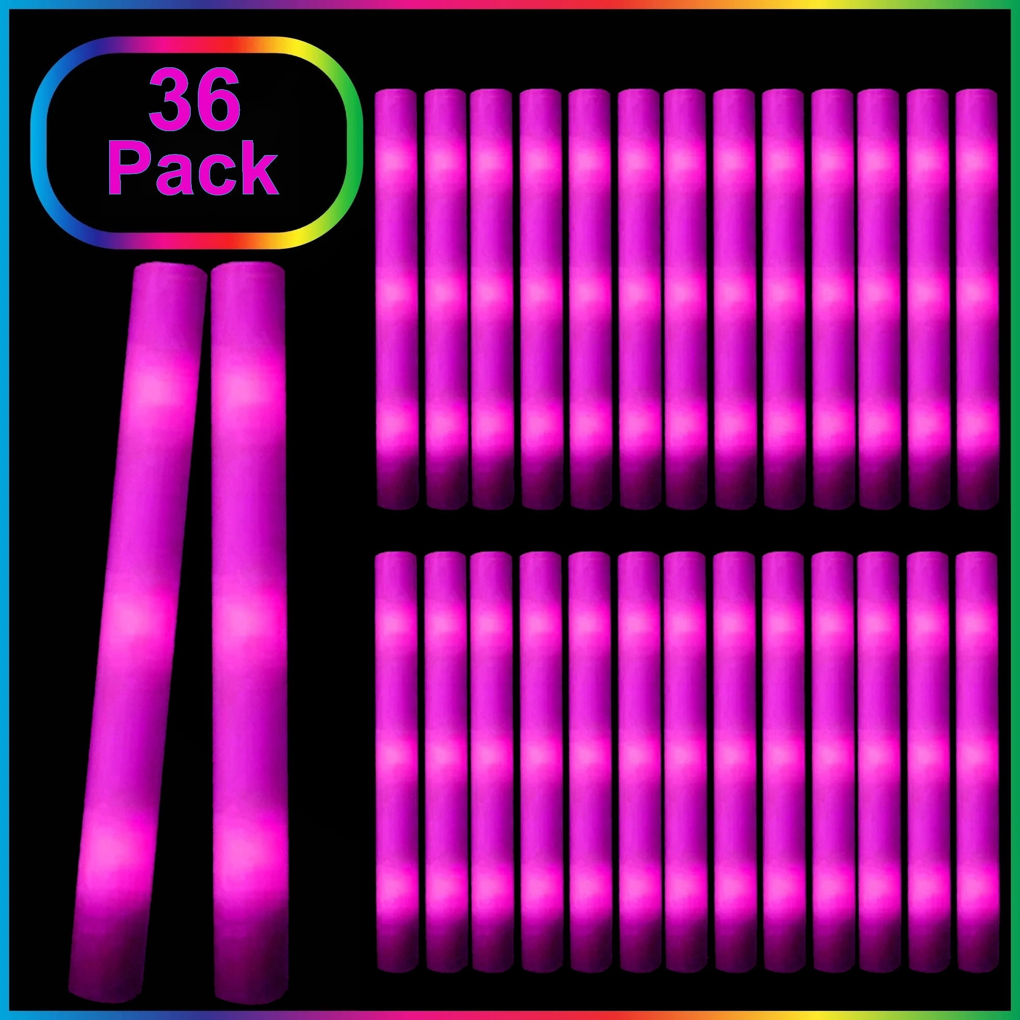 Micrency Pink 36-Piece Light Sticks,Glow Light Sticks Party Supplies ...