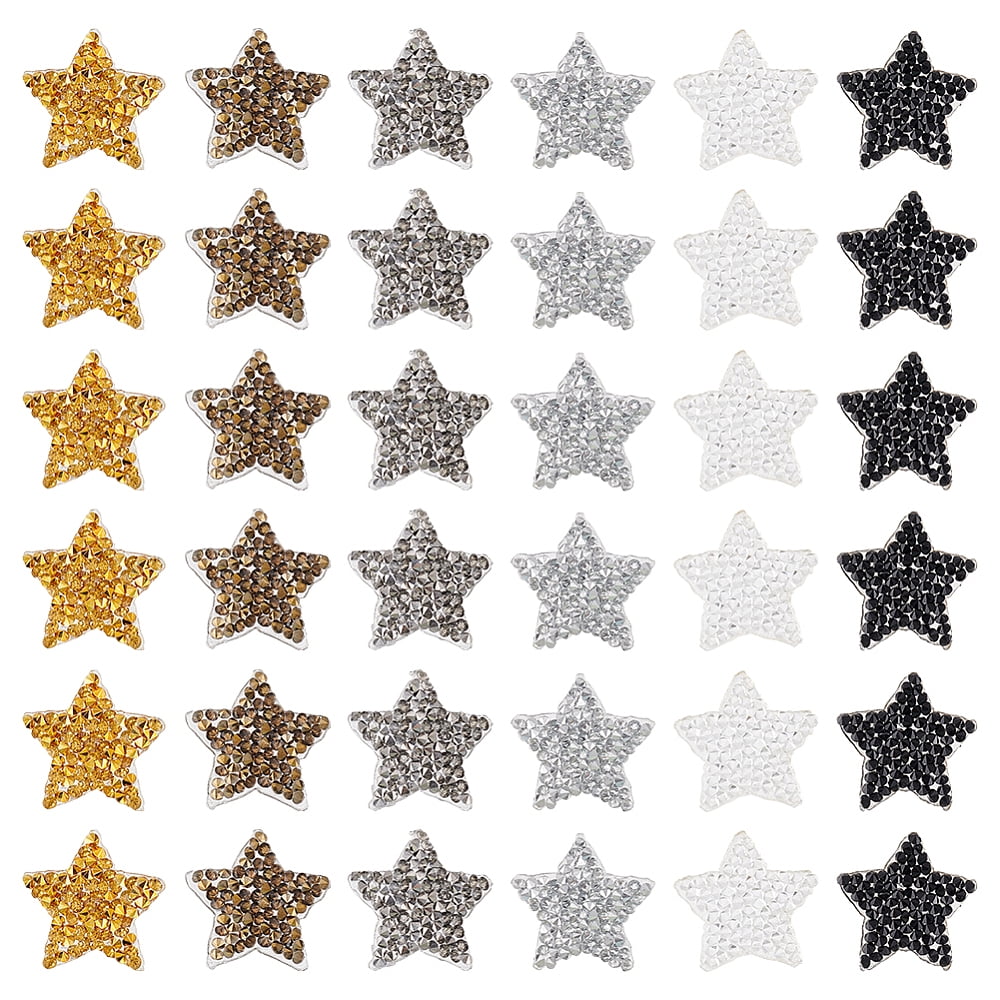 36PCS Star Hotfix Rhinestone Patches 0.8 inch 6 Colors Small 5 Star ...