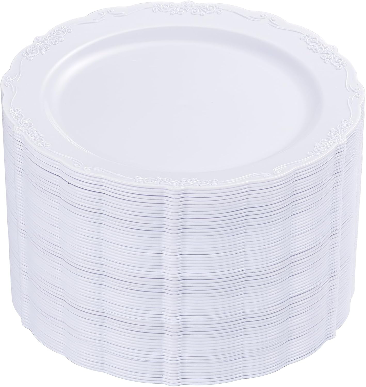 36PCS White Plastic Plates, Heavy Duty White Disposable Premium 7.5inch ...