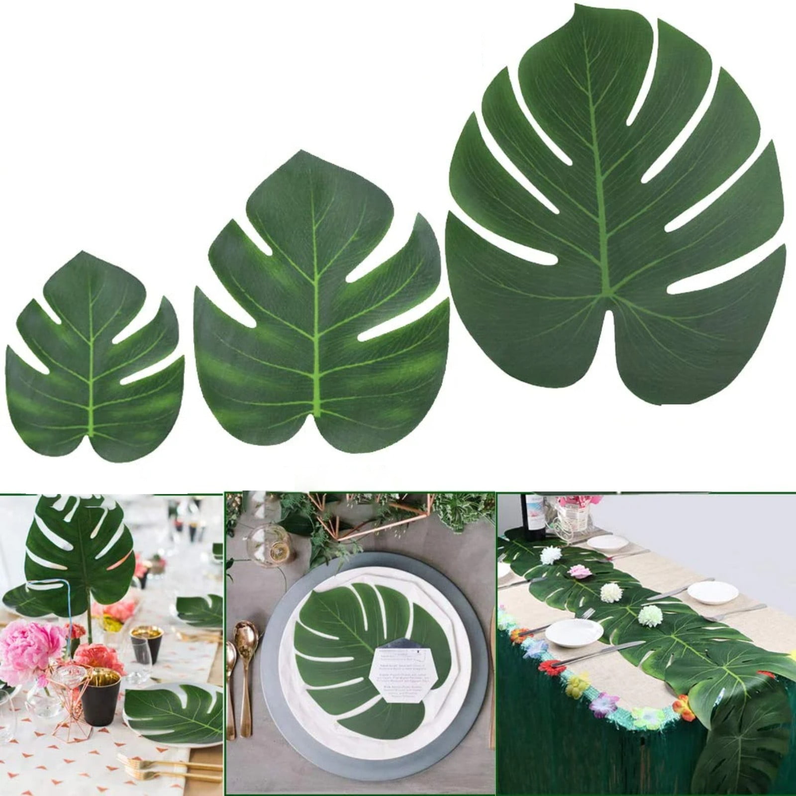 36PSC Imitation Tropical Leaves Ideal For Luau Parties Jungle And Beach ...