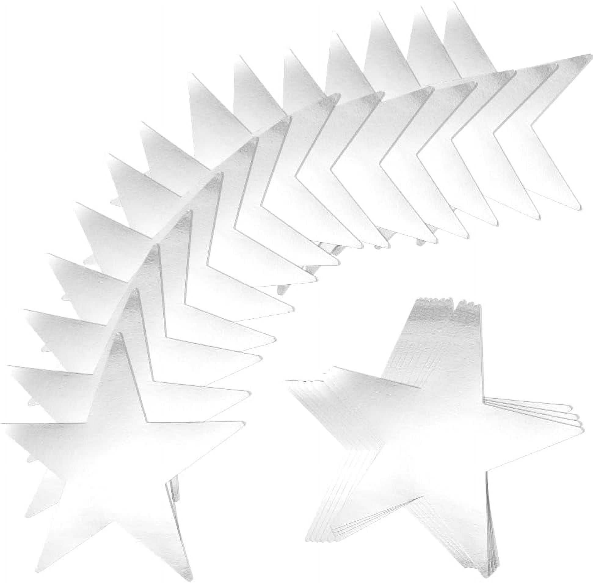 36Pcs 11 Inch Star Cutouts Cardstock Large Silver Glitter Stars Cutouts ...