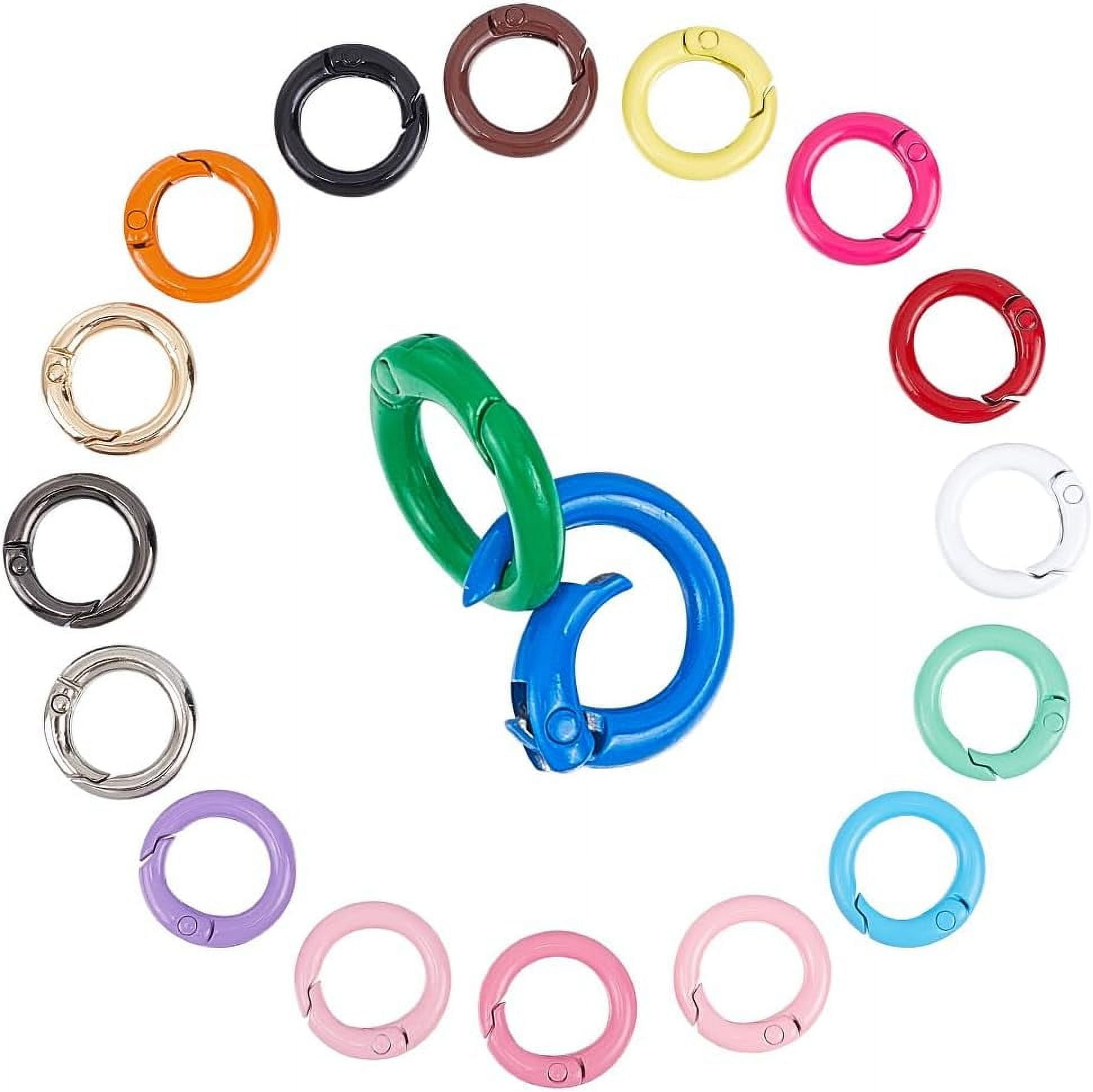36Pcs 18 Styles Spring O Rings 20mm Small Round Snap Clip Spring Gate ...