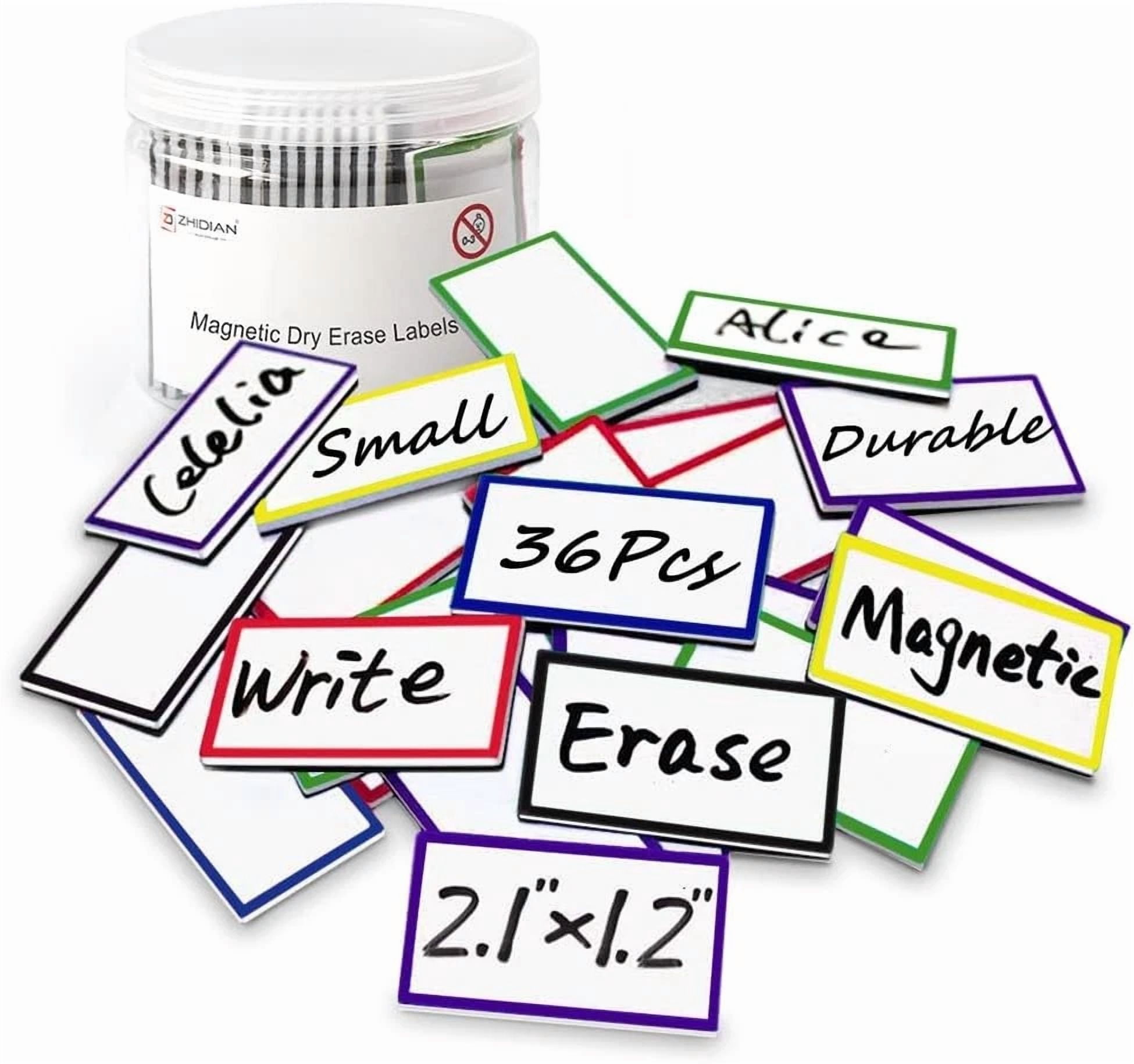 36Pcs - 2.1" X 1.2" Magnetic Dry Erase Labels Blank Name Tags Reusable ...