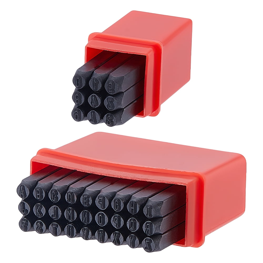 36Pcs 2 Boxs Metal Letter Punch Set 1/8" 3mm Steel Number and Letter ...