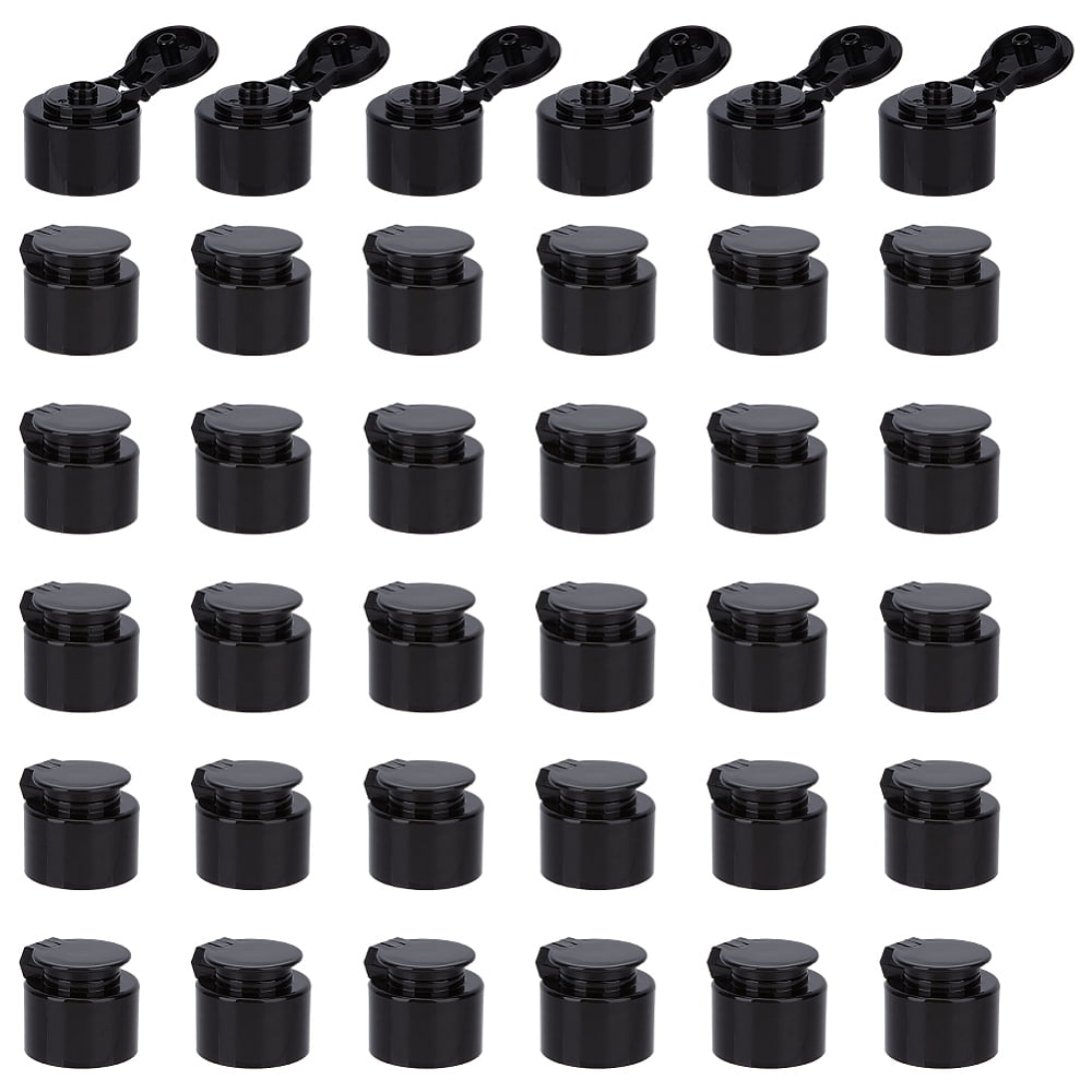 36Pcs 24/410 Flip Top Dispensing Cap Black Replacement Condiment Caps ...