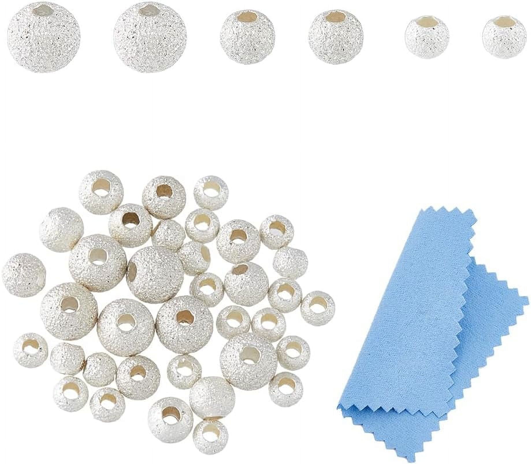 36Pcs 3 Sizes 925 Sterling Silver Round Beads 3/4/5mm Round Spacer ...