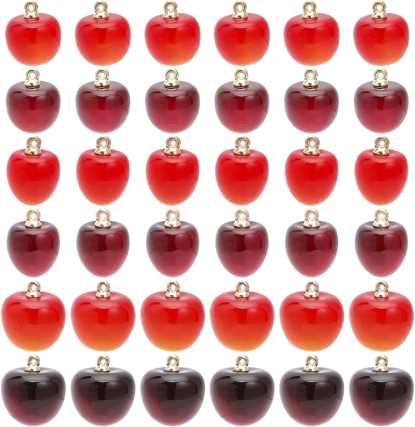 36Pcs 3 Sizes Red Cherry Charms Pendants Lovely Fruit Cherry Pendants ...