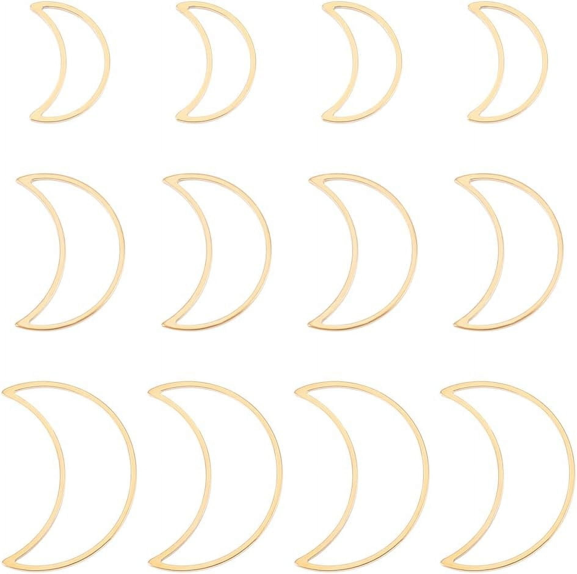 36Pcs 3 Sizes Stainless Steel Moon Pattern Linking Rings Moon Connector ...