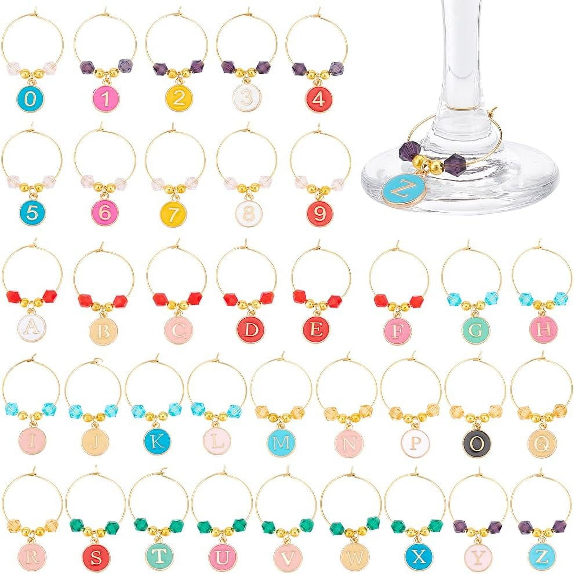 36Pcs 36 Styles Alloy Enamel Wine Glass Charms with 316 Surgical ...