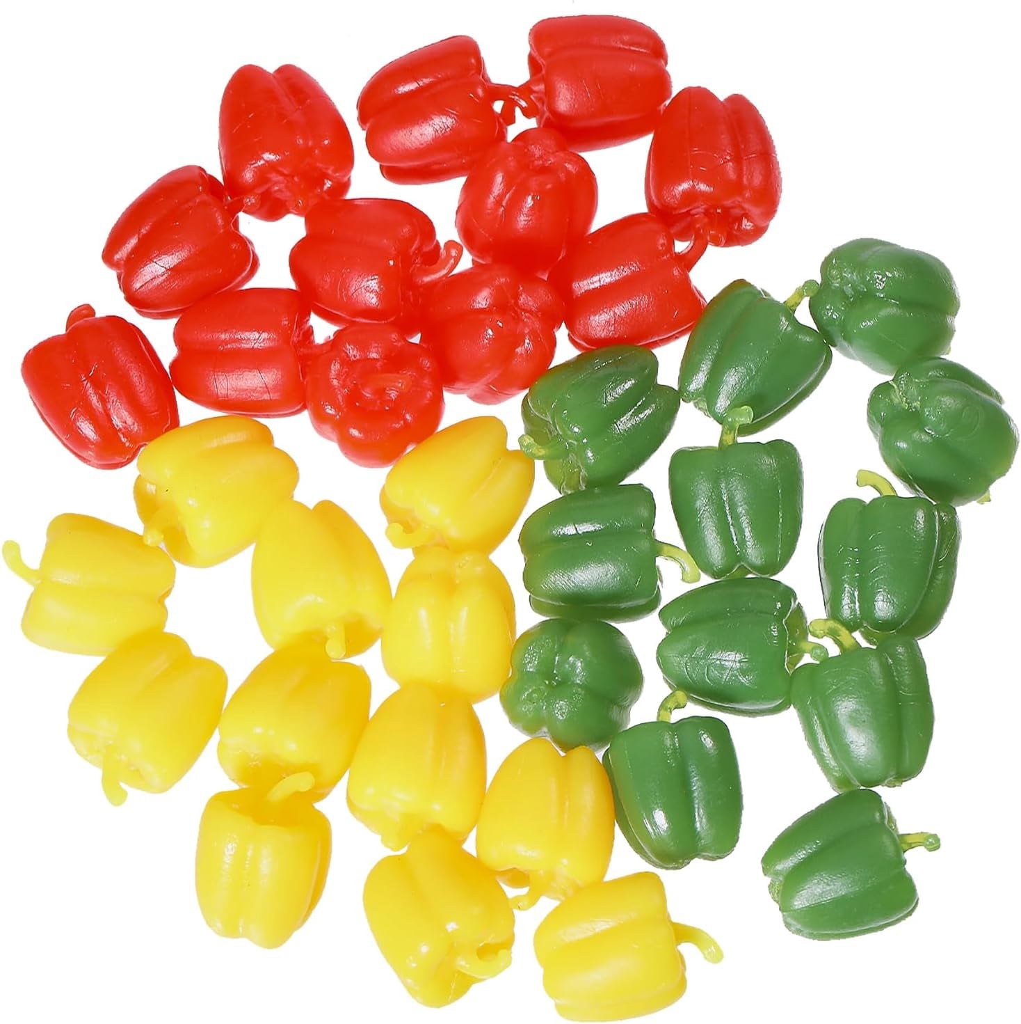 36Pcs 3Colors Mini Artificial Bell Peppers Miniature Sweet Pepper ...
