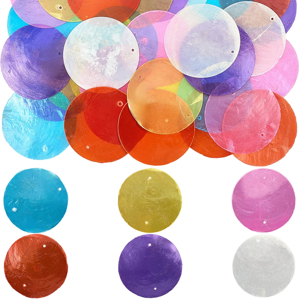 36Pcs 6 Colors Dyed Natural Capiz Shell Pendants Disc Charms Mixed ...