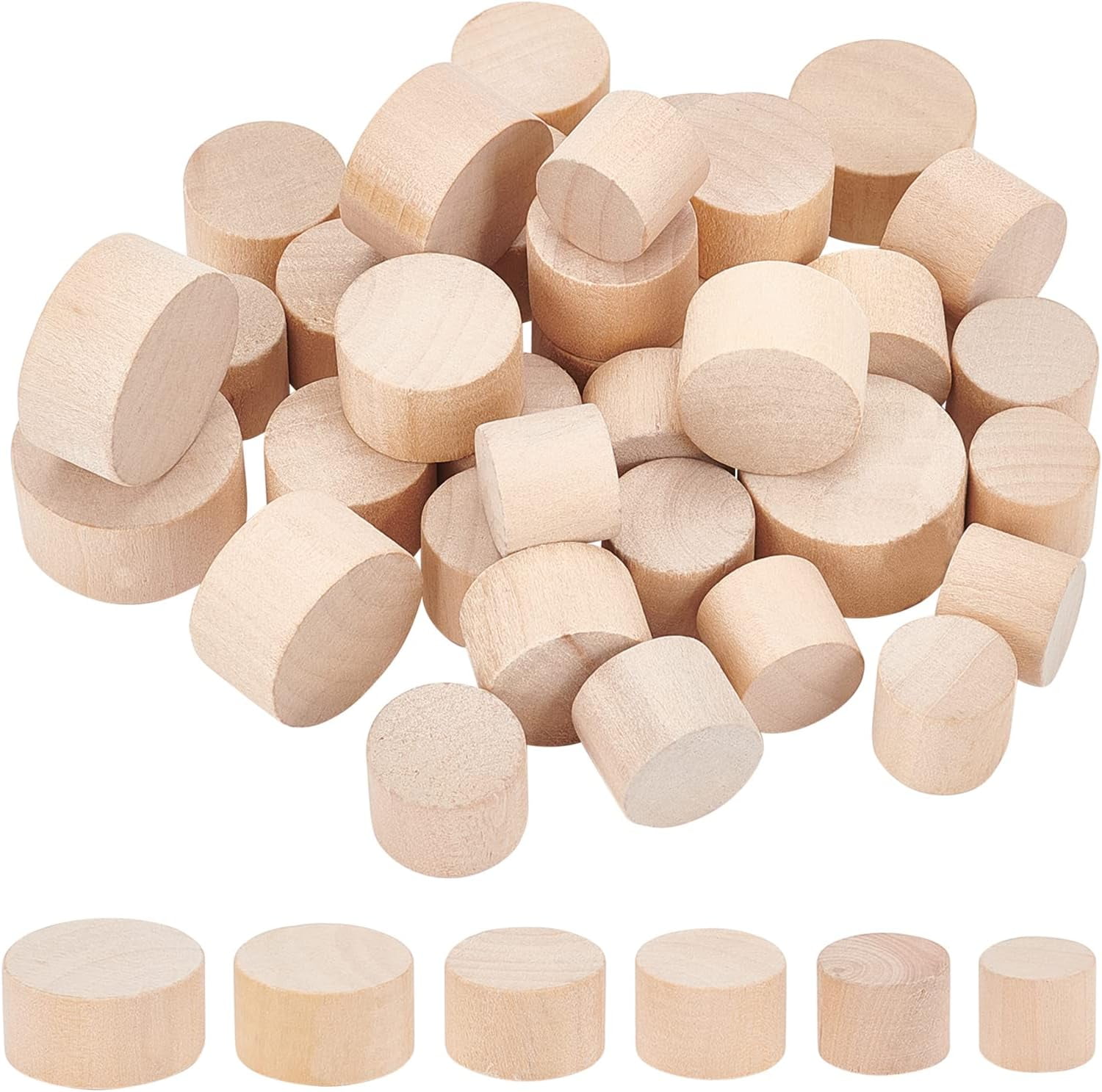 36Pcs 6 Size Burlywood Wooden Hole Plugs Column Bamboo Screw Hole Plugs ...