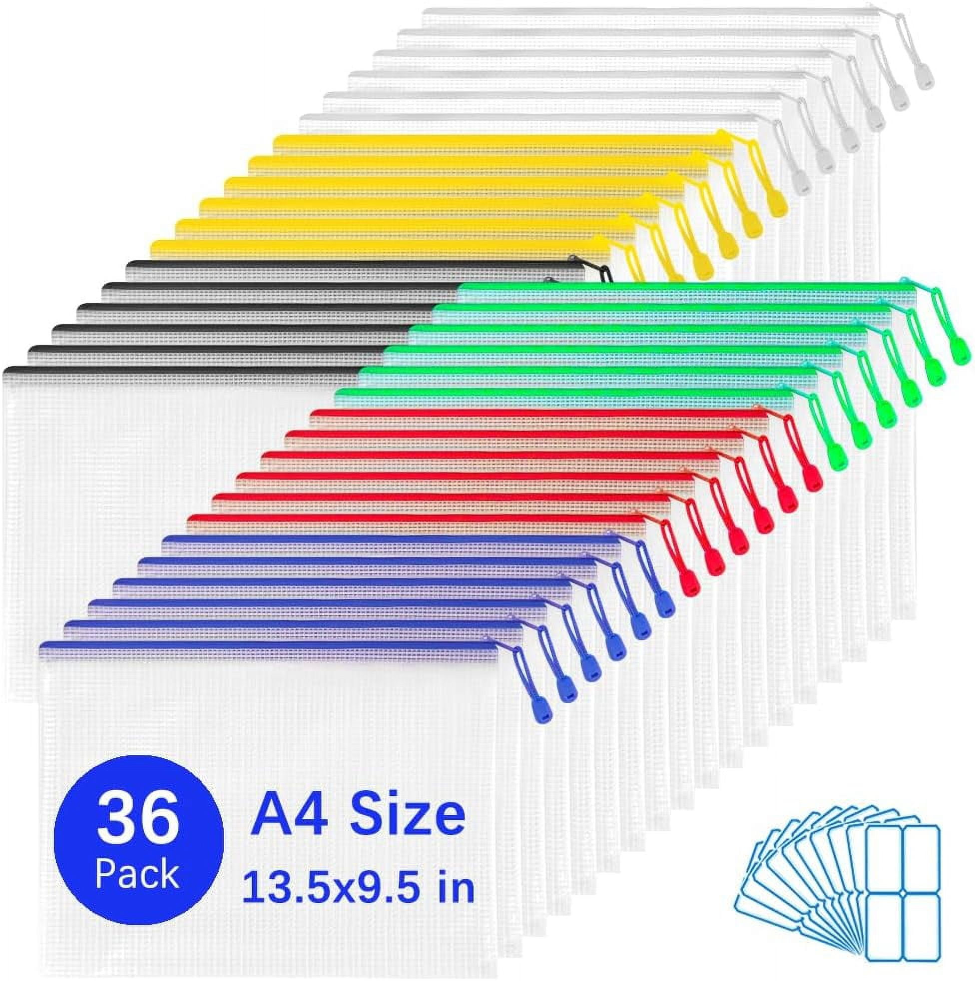 36Pcs A4 Mesh Zipper Pouch, Zipper File Bags for Organizing, Waterproof ...