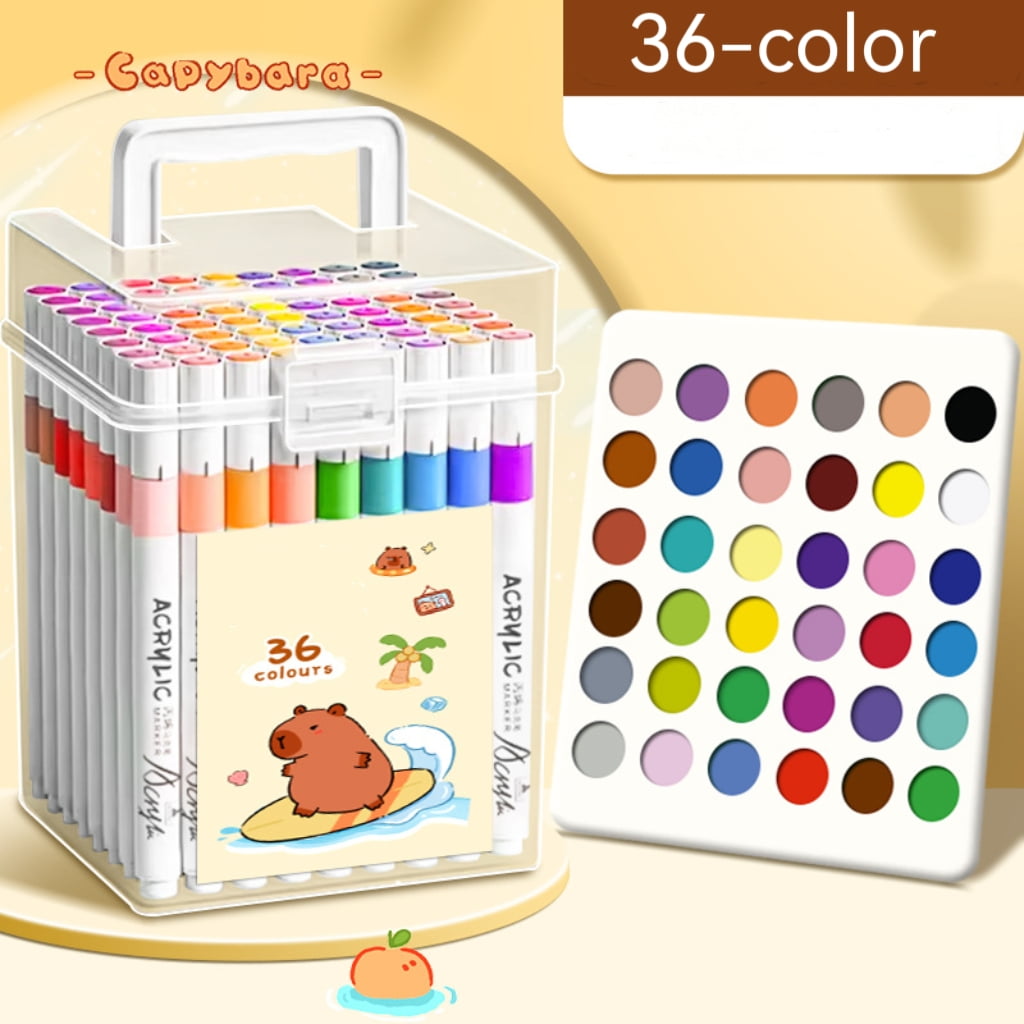 36Pcs Acrylic Markers Art DIY Graffiti Pens Colorful Painting ...