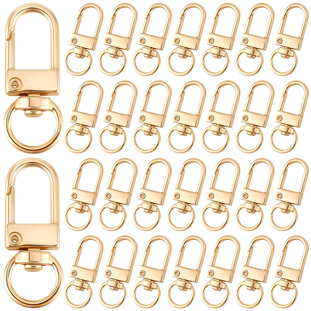 36Pcs Alloy Swivel Clasps Lanyard Push Gate Snap Clasps Light Gold 3 ...