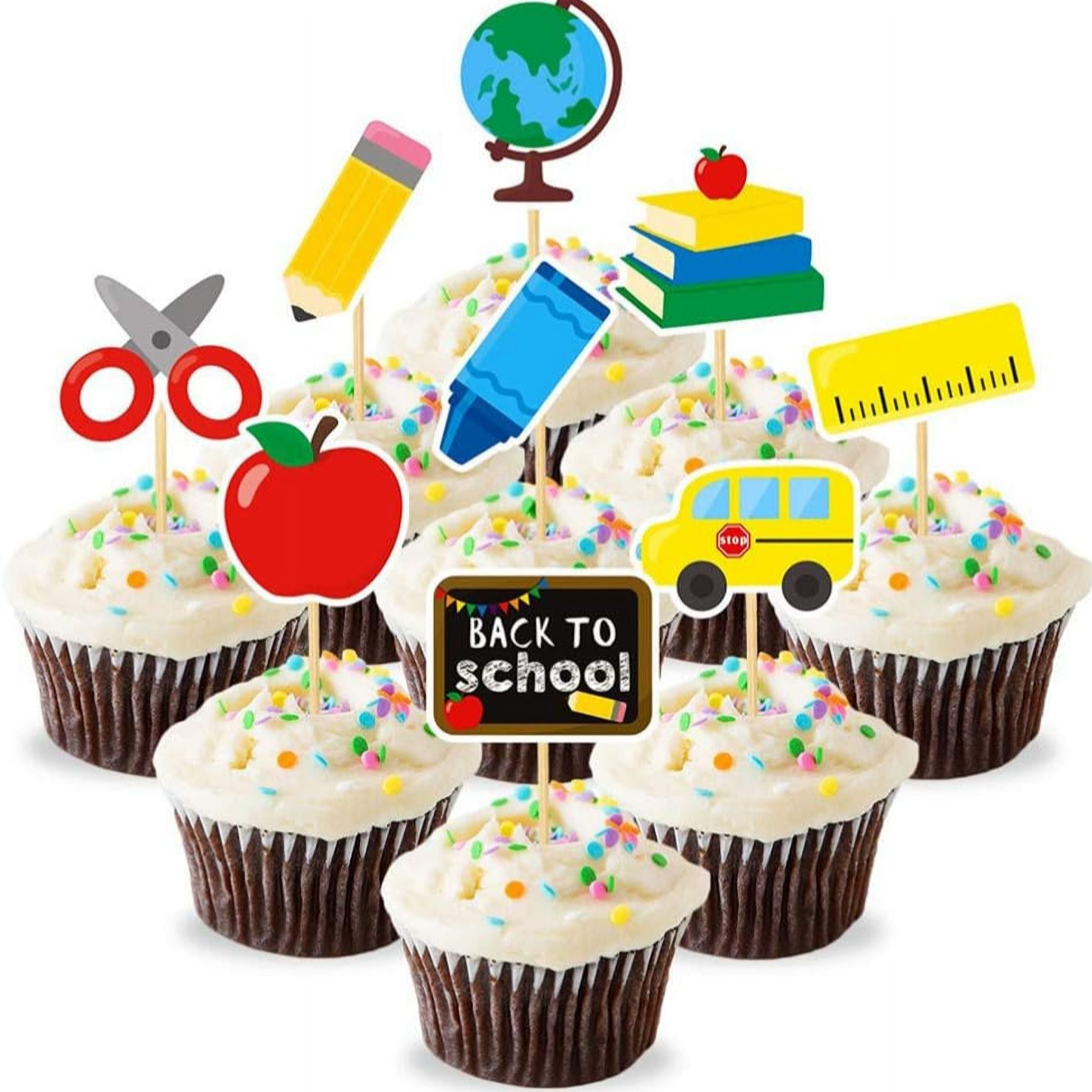 36Pcs Back To School Cake Topper Welcome Party Decoration School ...