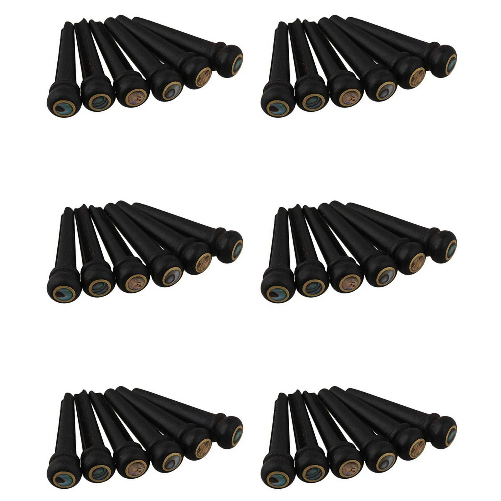36Pcs Black Guitar Bridge Bone Pins Set with Green Abalone Dot for ...