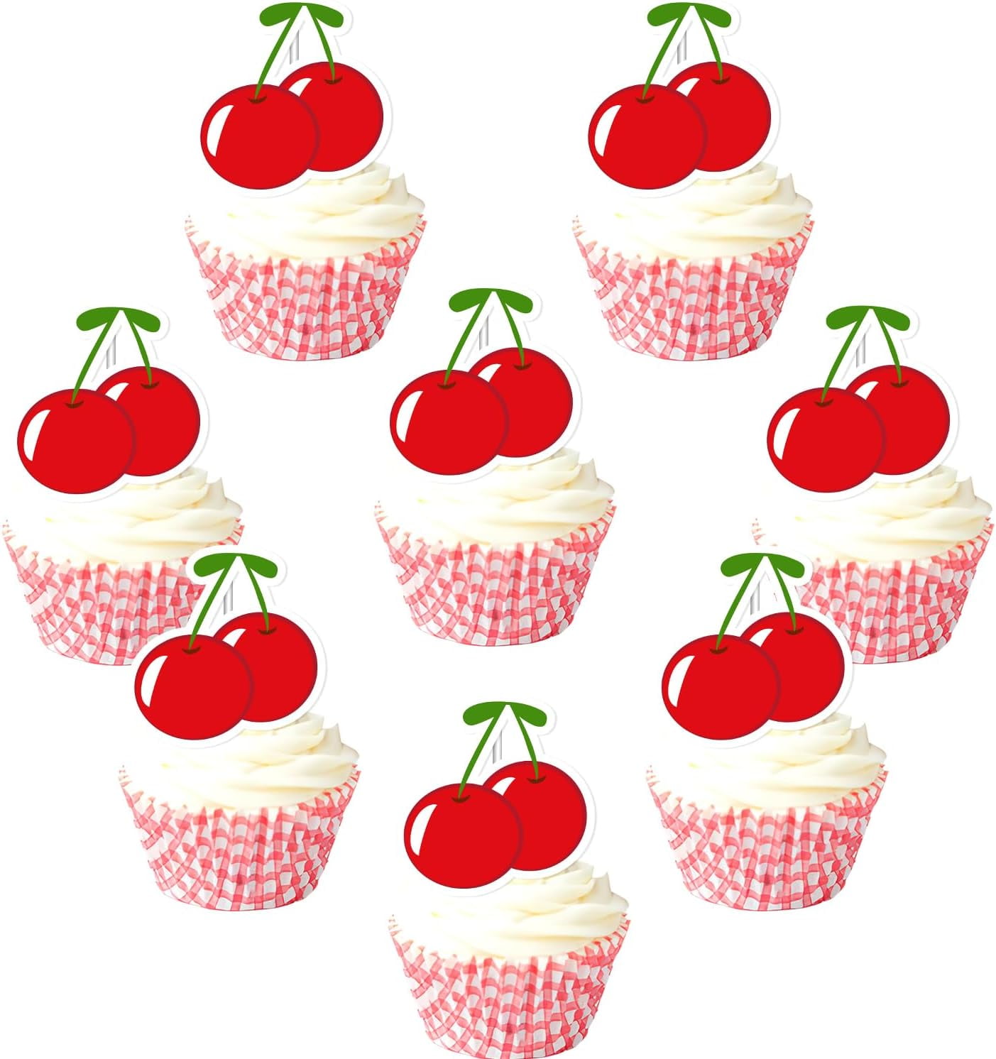 36Pcs Cherry Themed Party Cake Topper Sweet Cherry Cake Decorations for ...