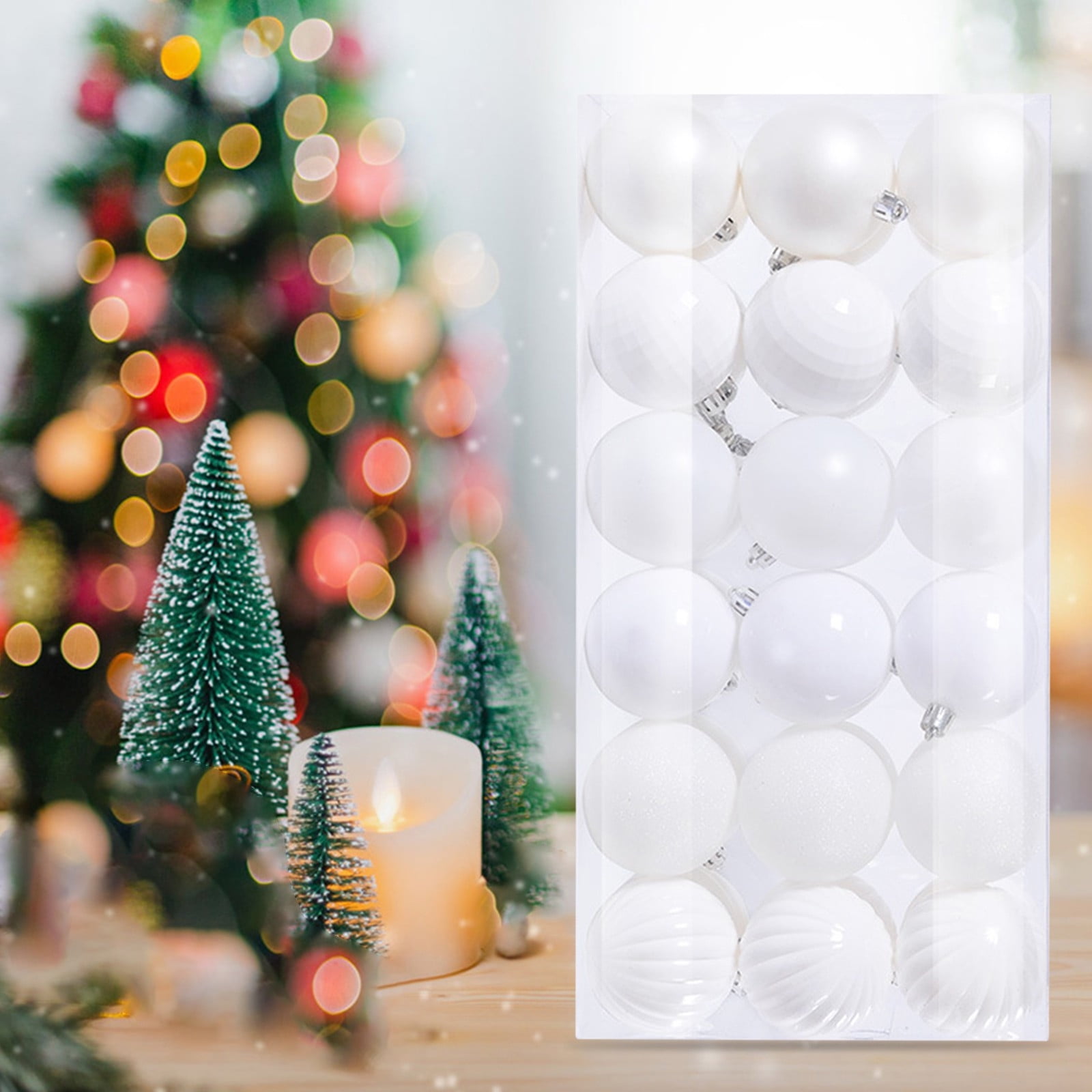 36Pcs Christmas Balls Ornaments For Xmas Christmas Tree Shatterproof ...